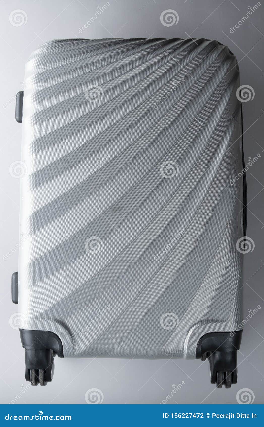 Flat Lay Grey Suitcase on Grey Background. Travel Concept - Image Stock ...