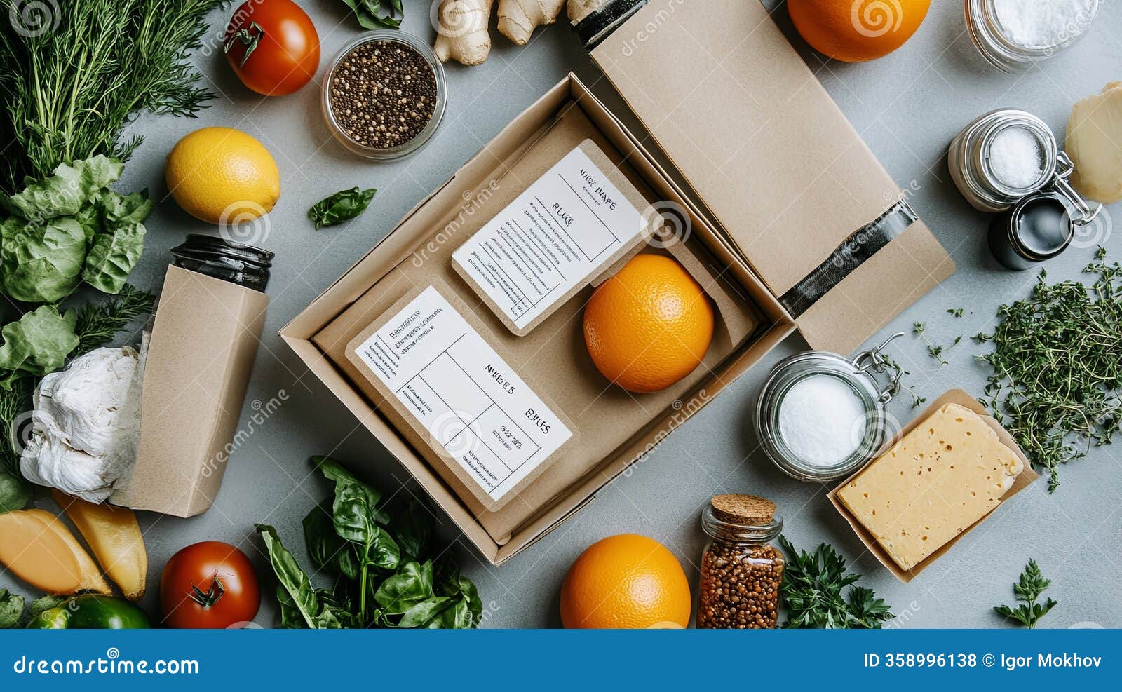 A Flat Lay of Healthy Meal Prep Boxes with Clean Labeling and Fresh ...