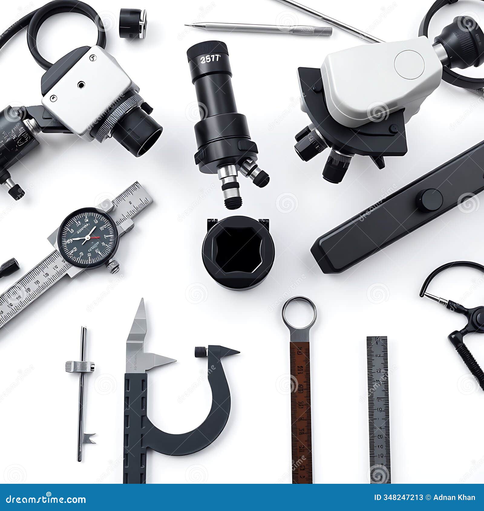 A Flat Lay Image of an Assortment of Inspection Tools Including a ...