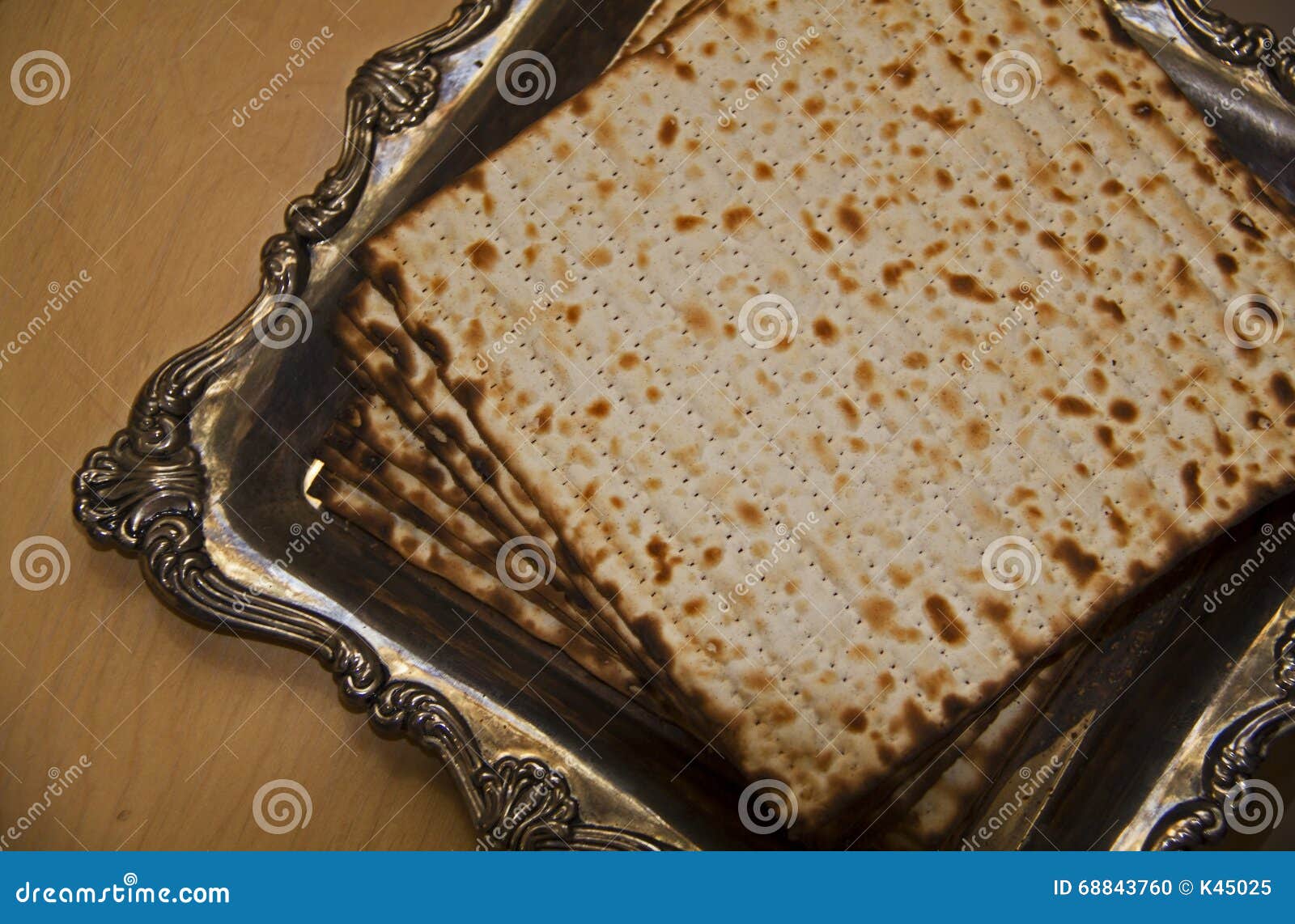 Flat Lay Image of Jewish Matzoh on Silver Plate Stock Photo - Image of ...