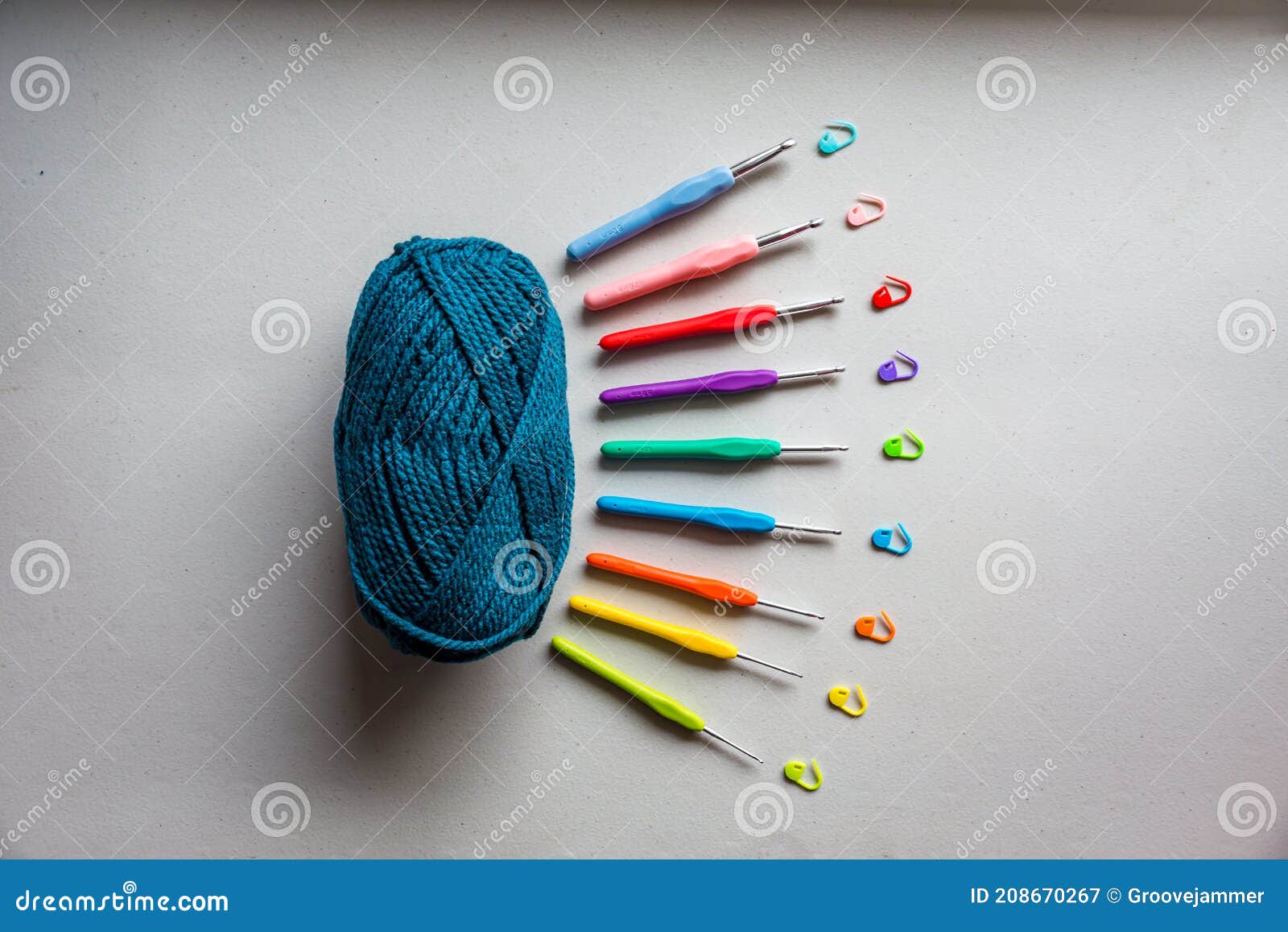 Flat Lay of Knitting String and Hooks Stock Image - Image of needle ...