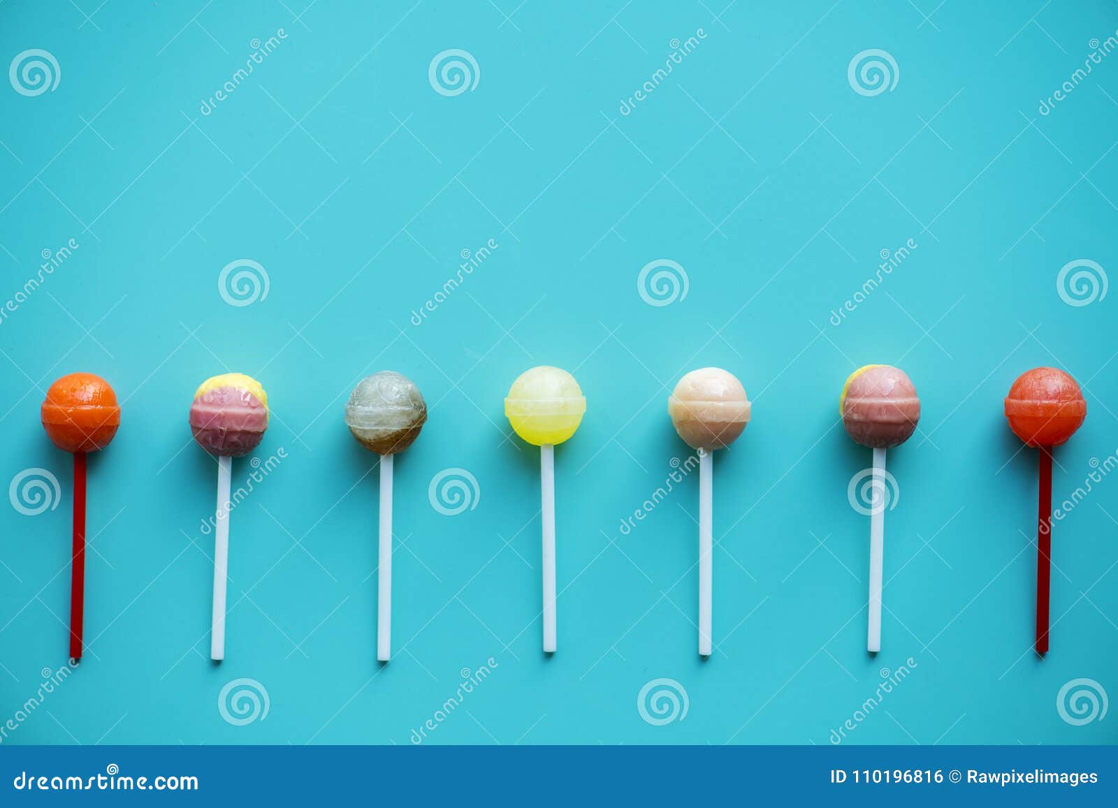 Flat Lay of Lollipops Isolated Stock Photo - Image of wallpaper, flat ...