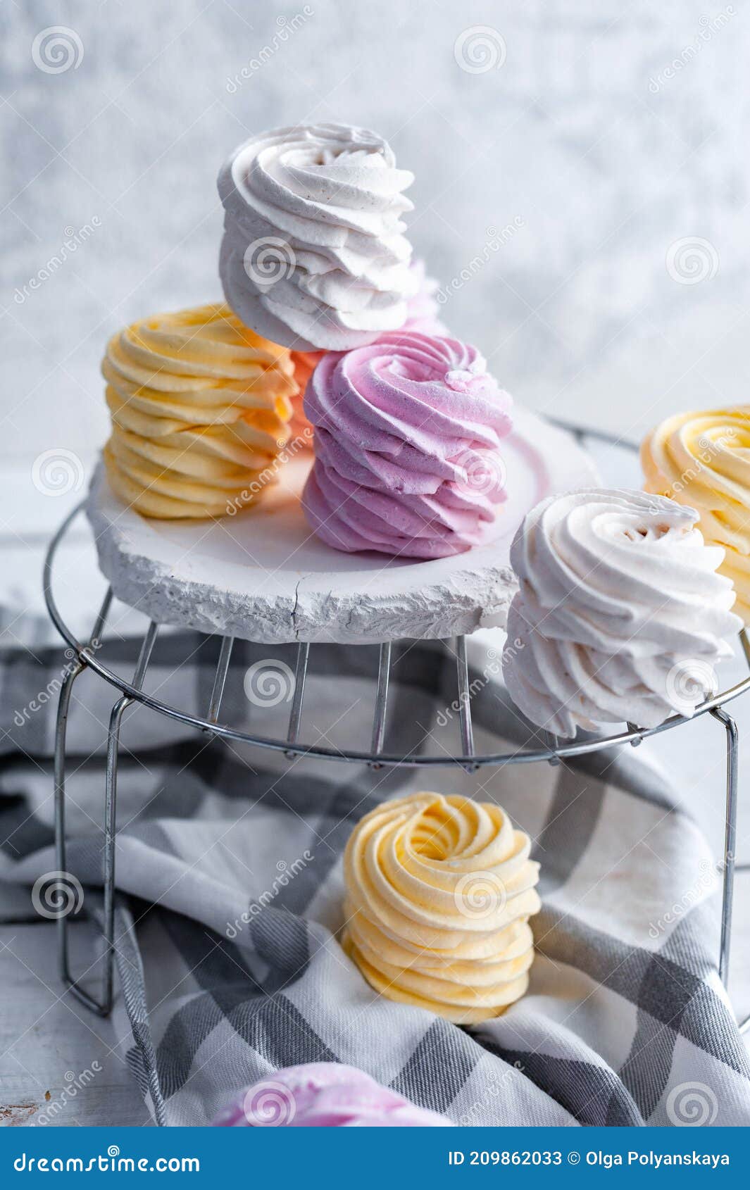 Flat Lay Marshmallow Assorted Three Flavors, Side View Stock Image ...