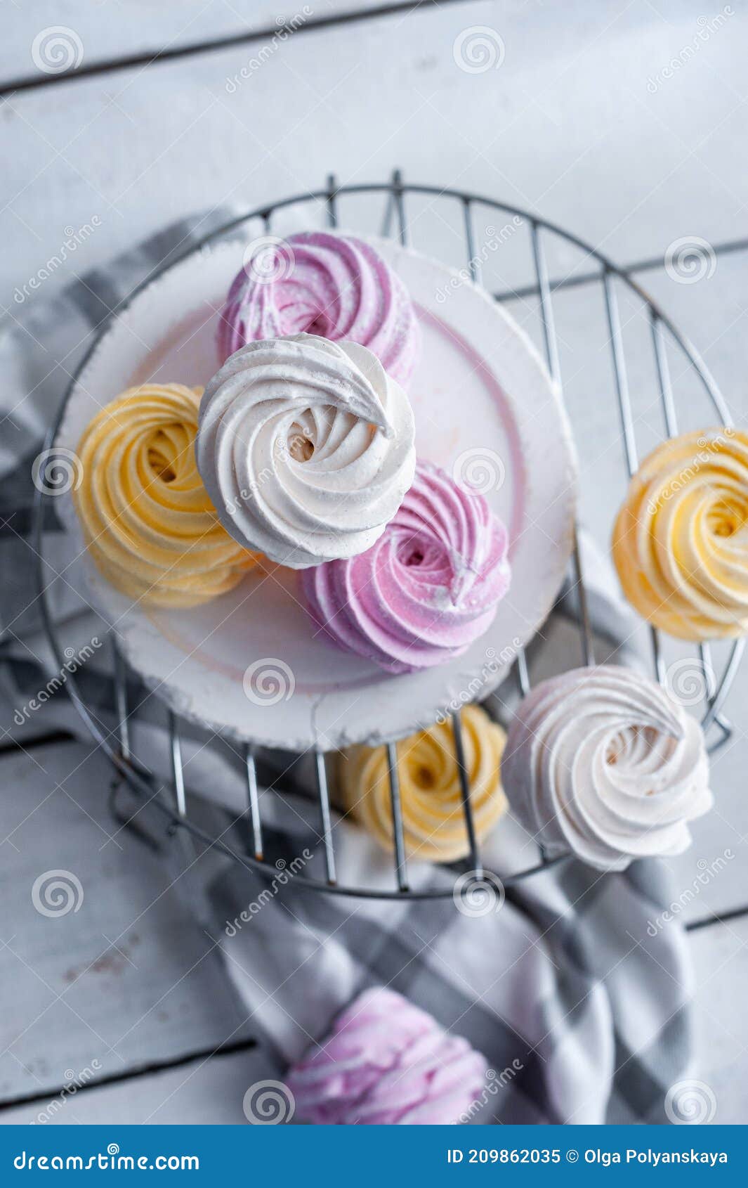 Flat Lay Marshmallow Assorted Three Flavors, Top View Stock Image ...