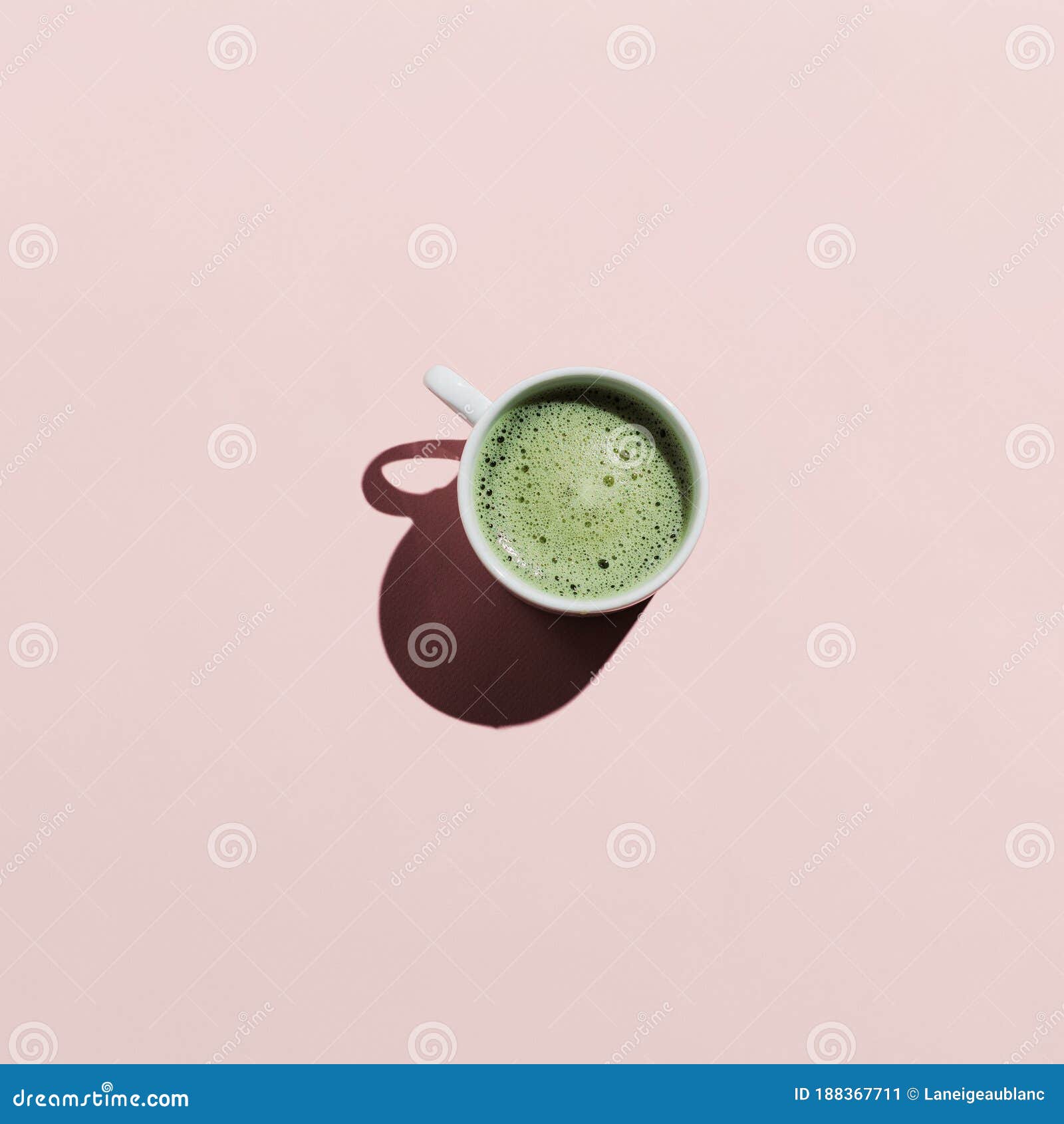 Matcha Tea Cup On Pink Background Royalty-Free Stock Image ...
