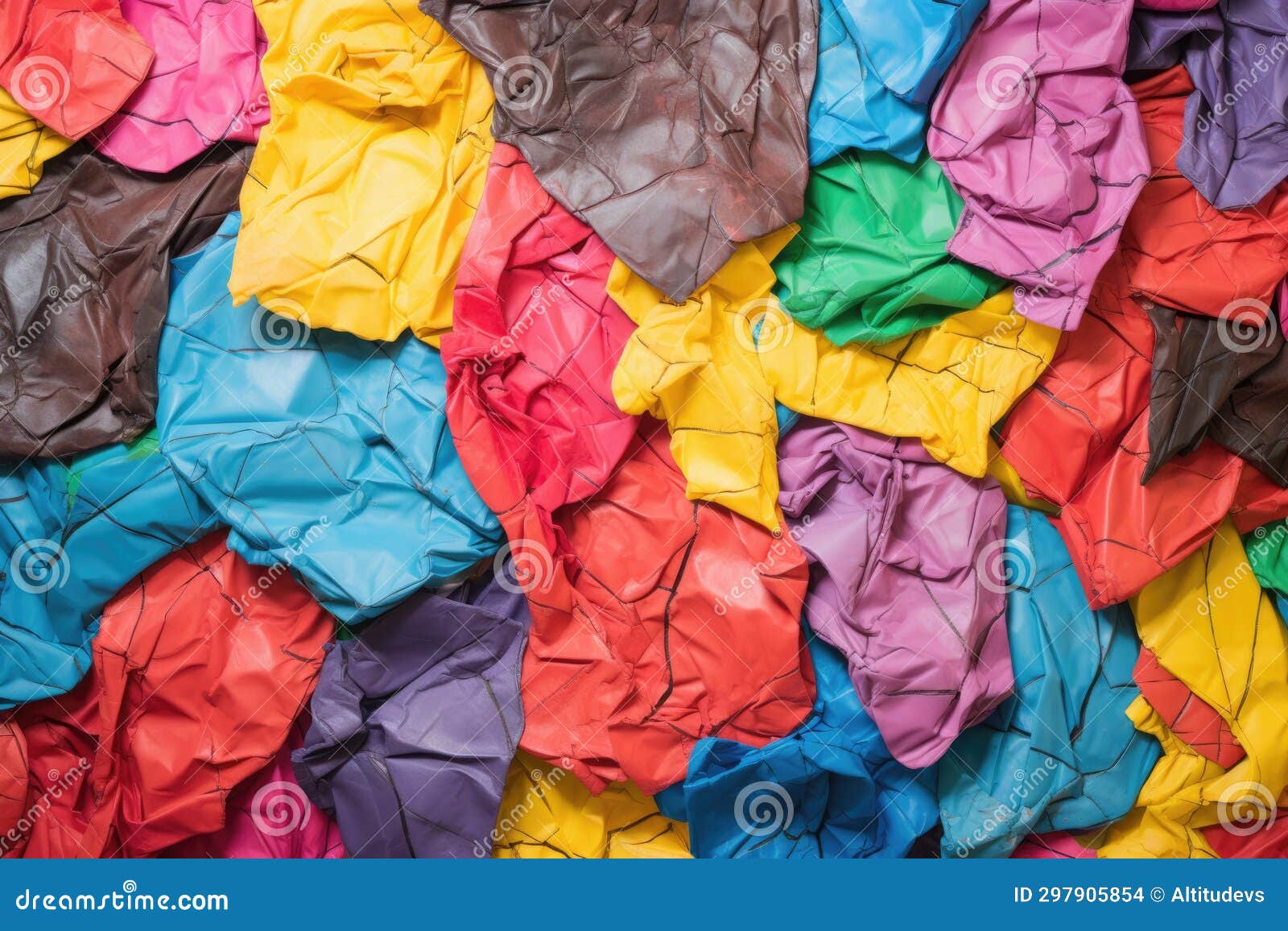 Flat-lay of Multicolored, Crumpled Wrapping Paper Stock Photo - Image ...