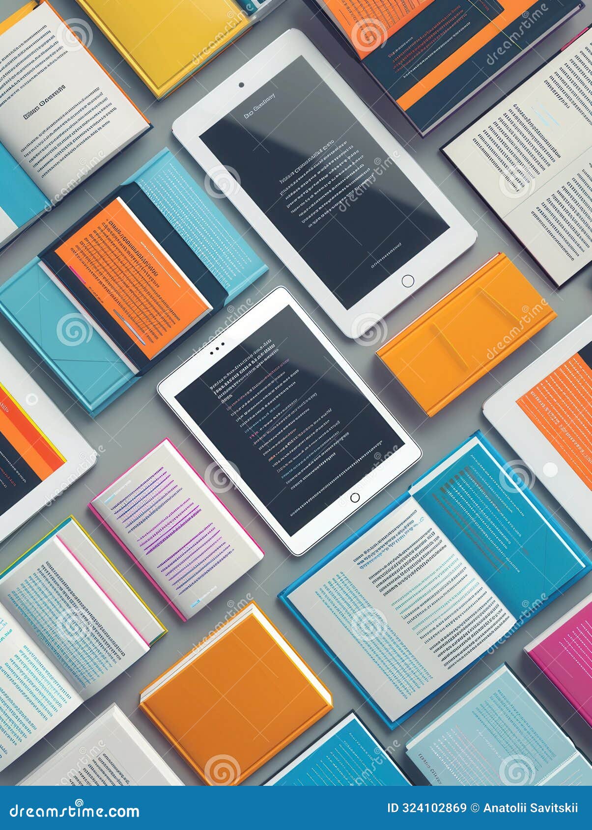 A Flat Lay of Multiple Tablets and E-readers Displaying Educational ...