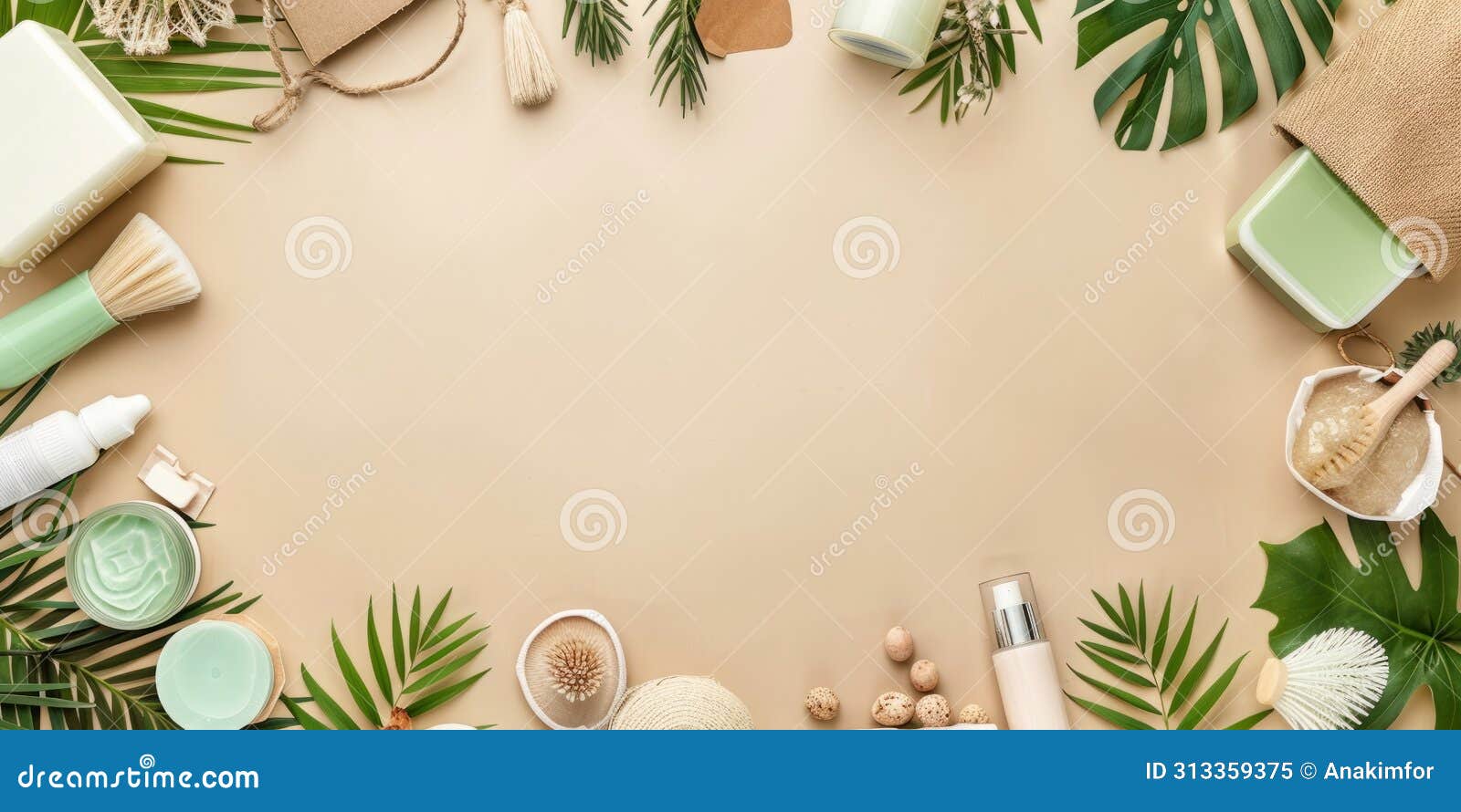 Flat Lay of Natural Packaging Materials Stock Image - Image of leaf ...