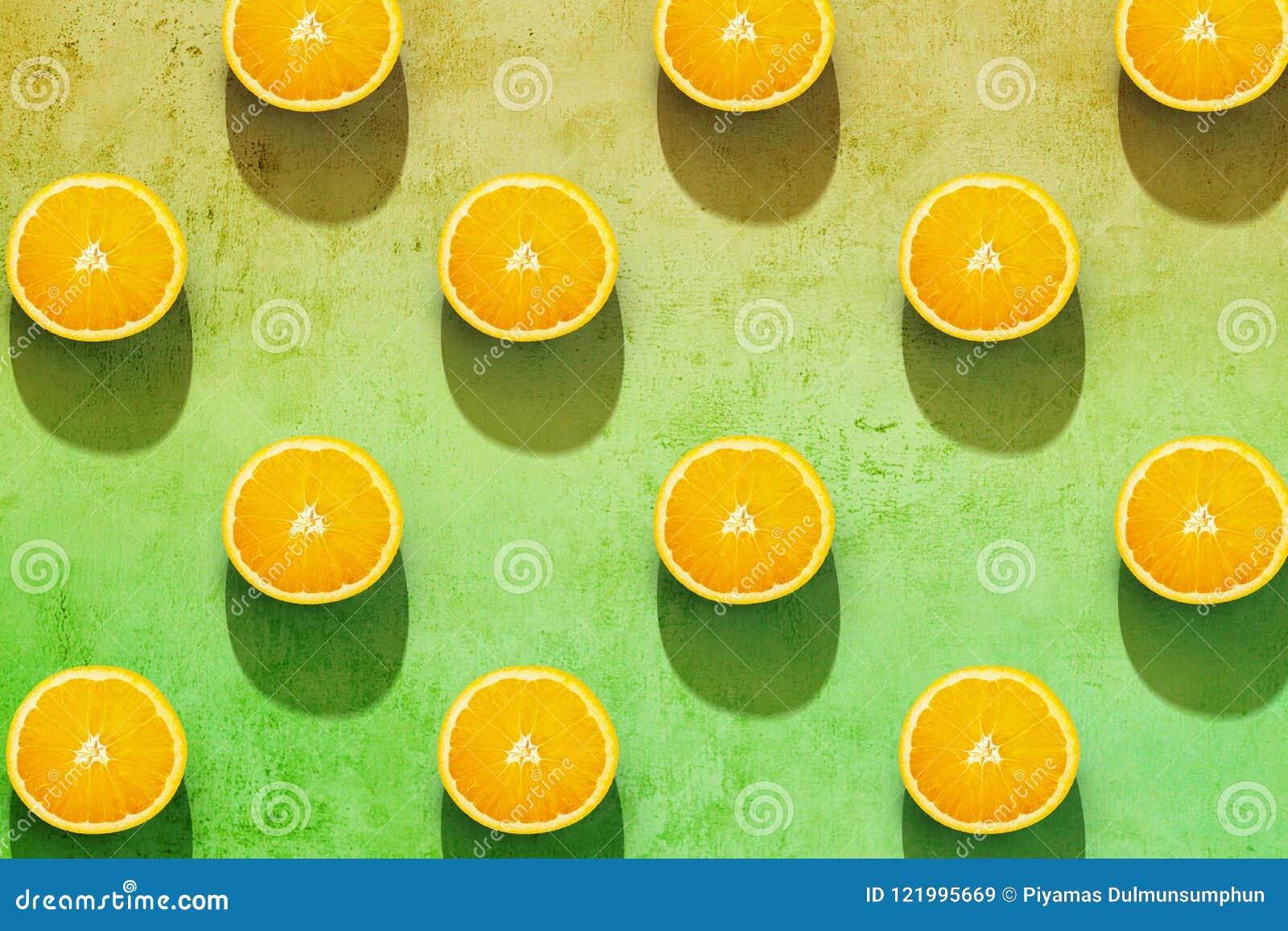 Flat Lay of Orange Slide for Pattern on Green and Yellow Stock Image ...