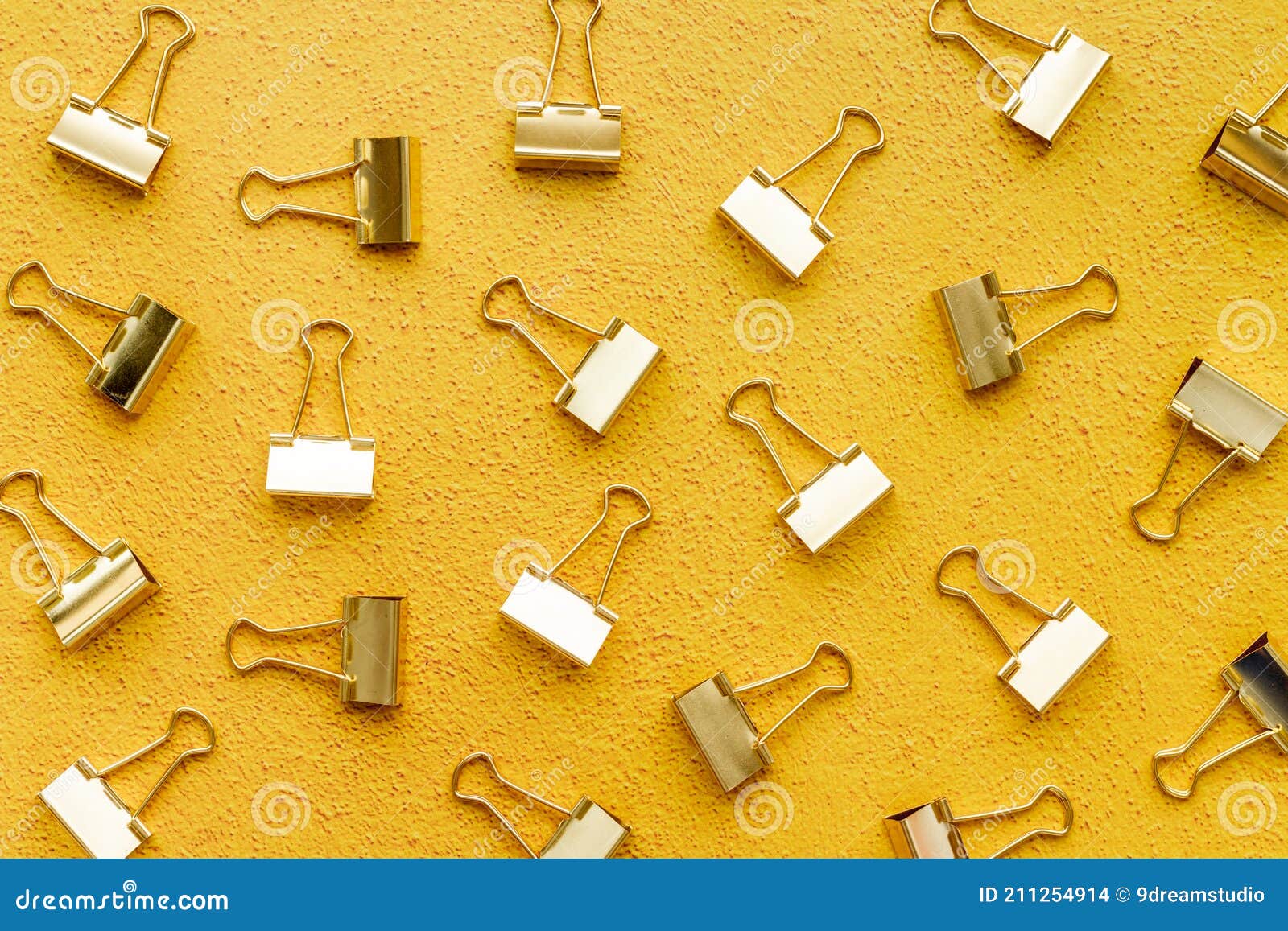 Flat Lay of Paper Binder Clips, Office Supplies Pattern Stock Photo ...