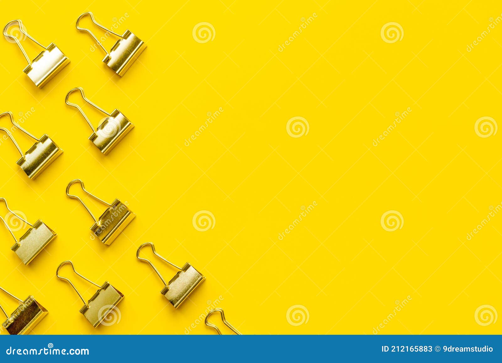 Flat Lay of Paper Binder Clips, Office Supplies Pattern Stock Image ...