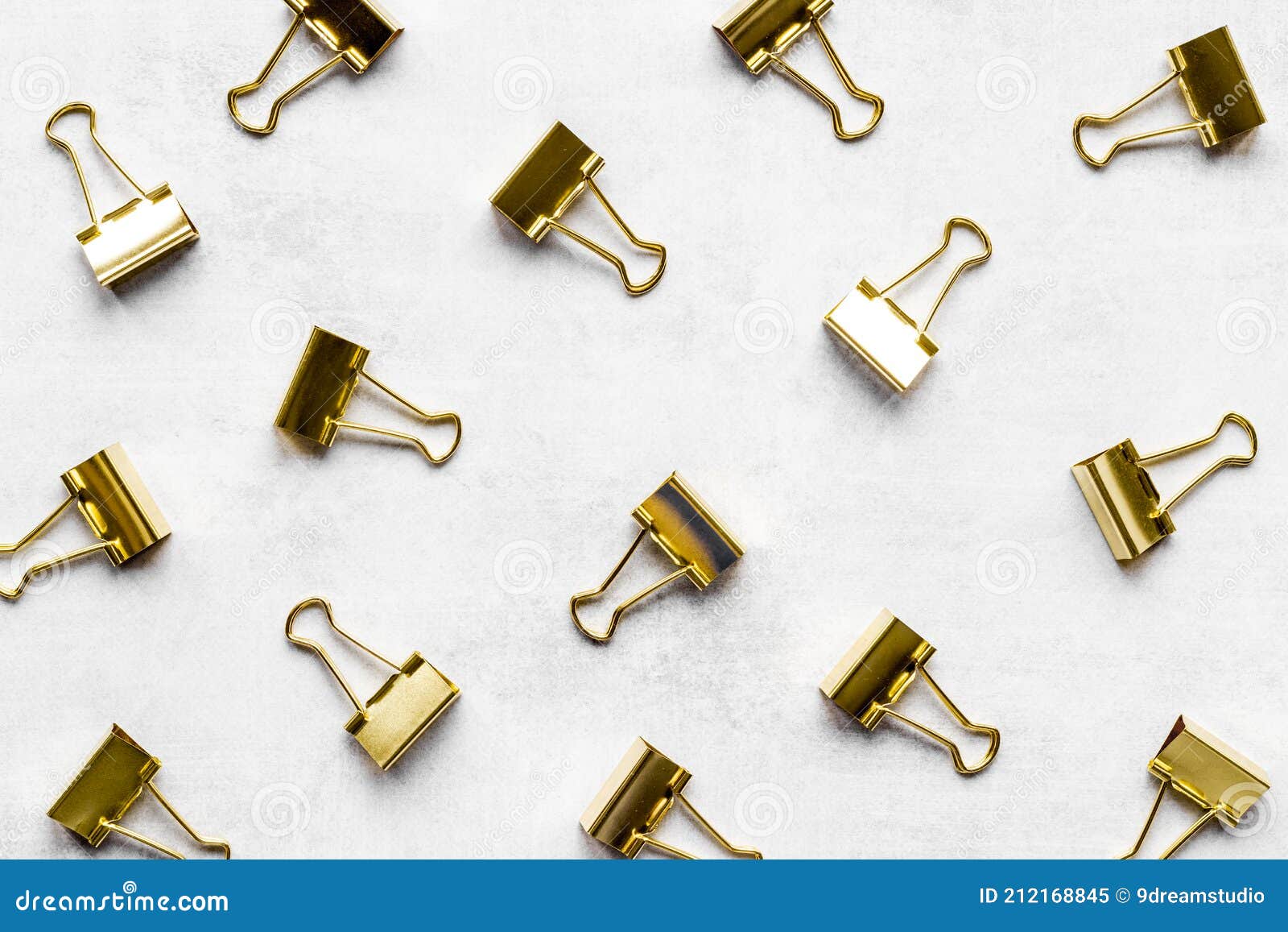 Flat Lay of Paper Binder Clips, Office Supplies Pattern Stock Image ...
