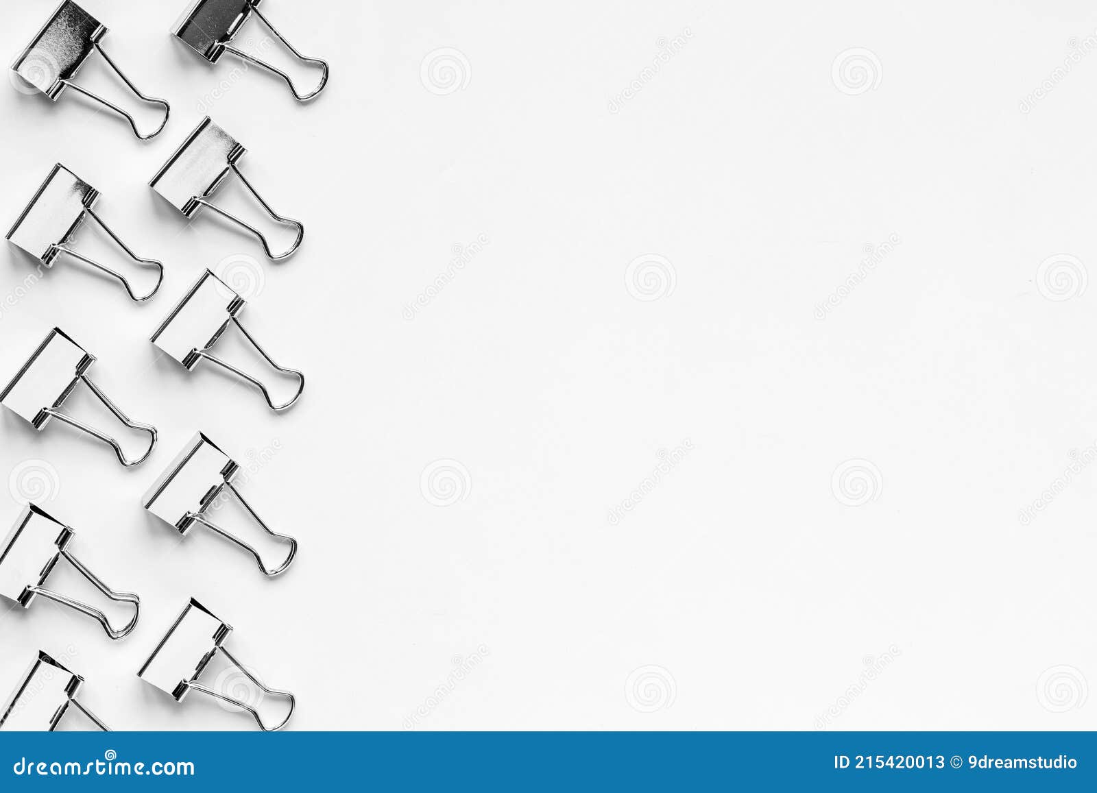 Flat Lay of Paper Binder Clips, Office Supplies Pattern Stock Image ...