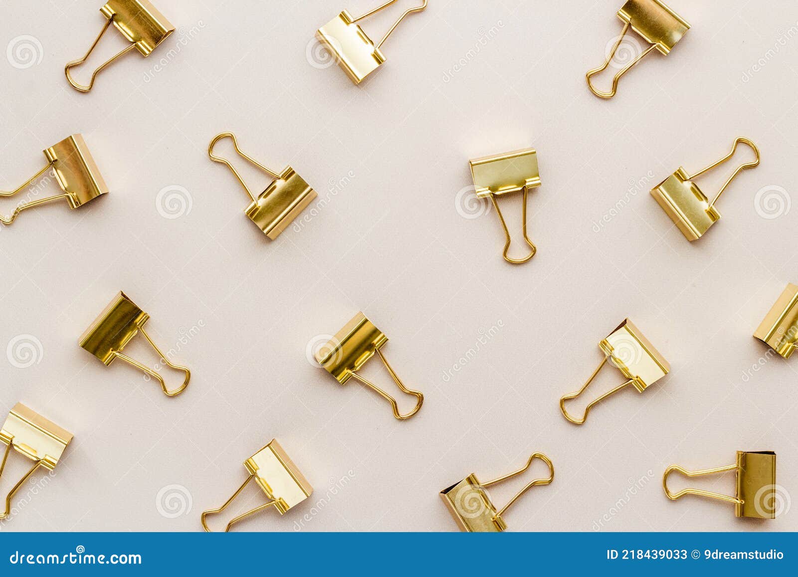 Flat Lay of Paper Binder Clips, Office Supplies Pattern Stock Image ...