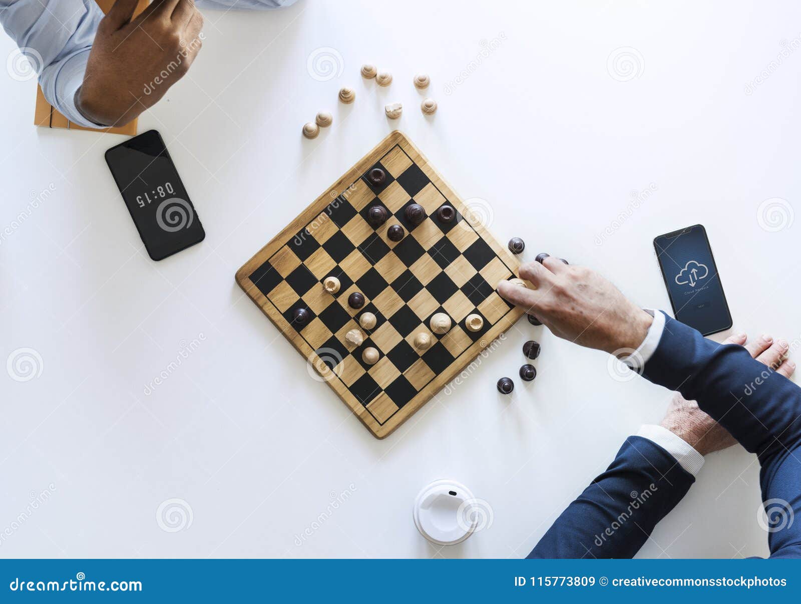 Flat Lay Photography Of Two Men Playing Chess Picture. Image: 115773809
