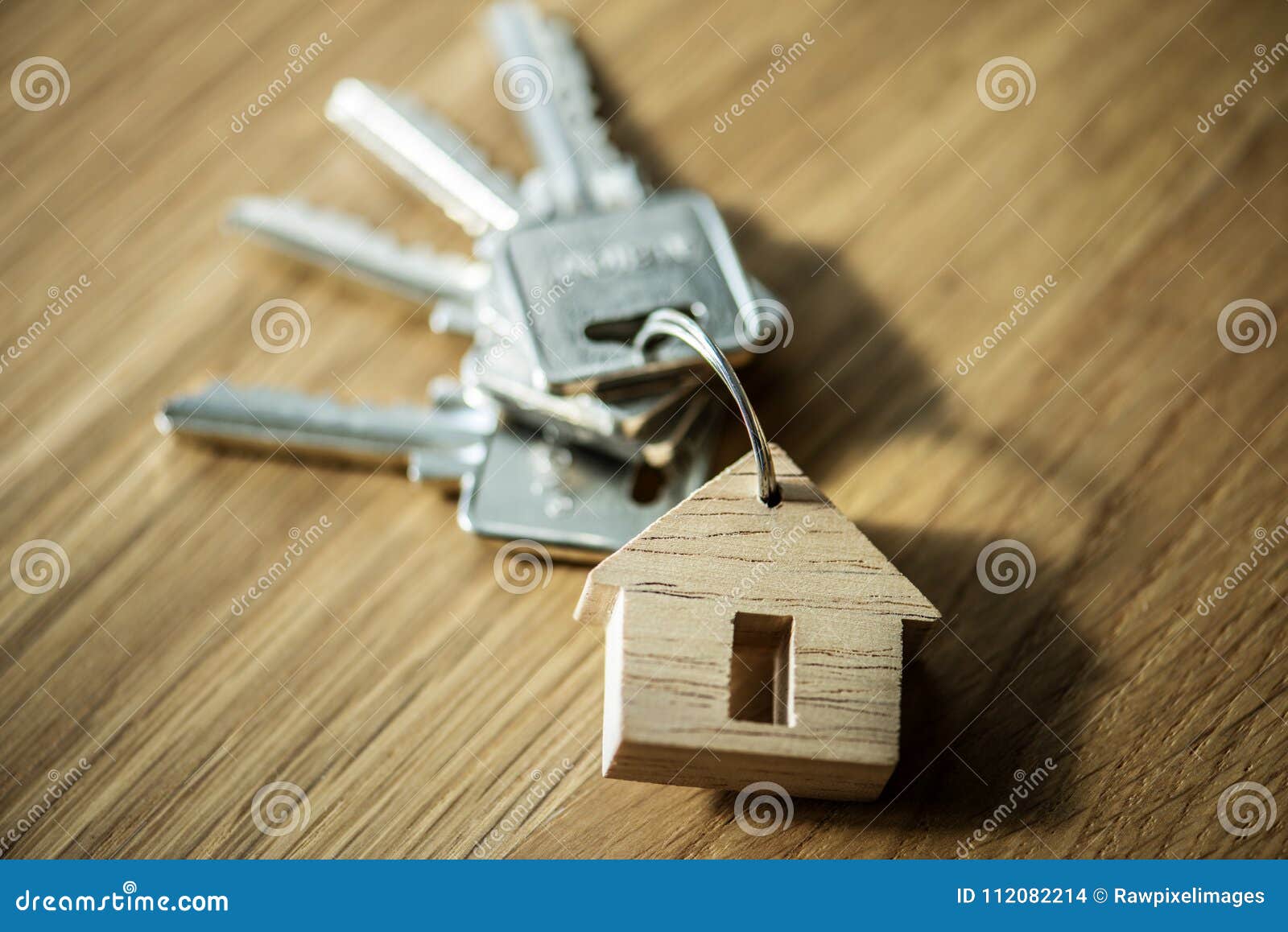 Flat Lay of Real Estate Key Chain Concept Stock Photo - Image of ...