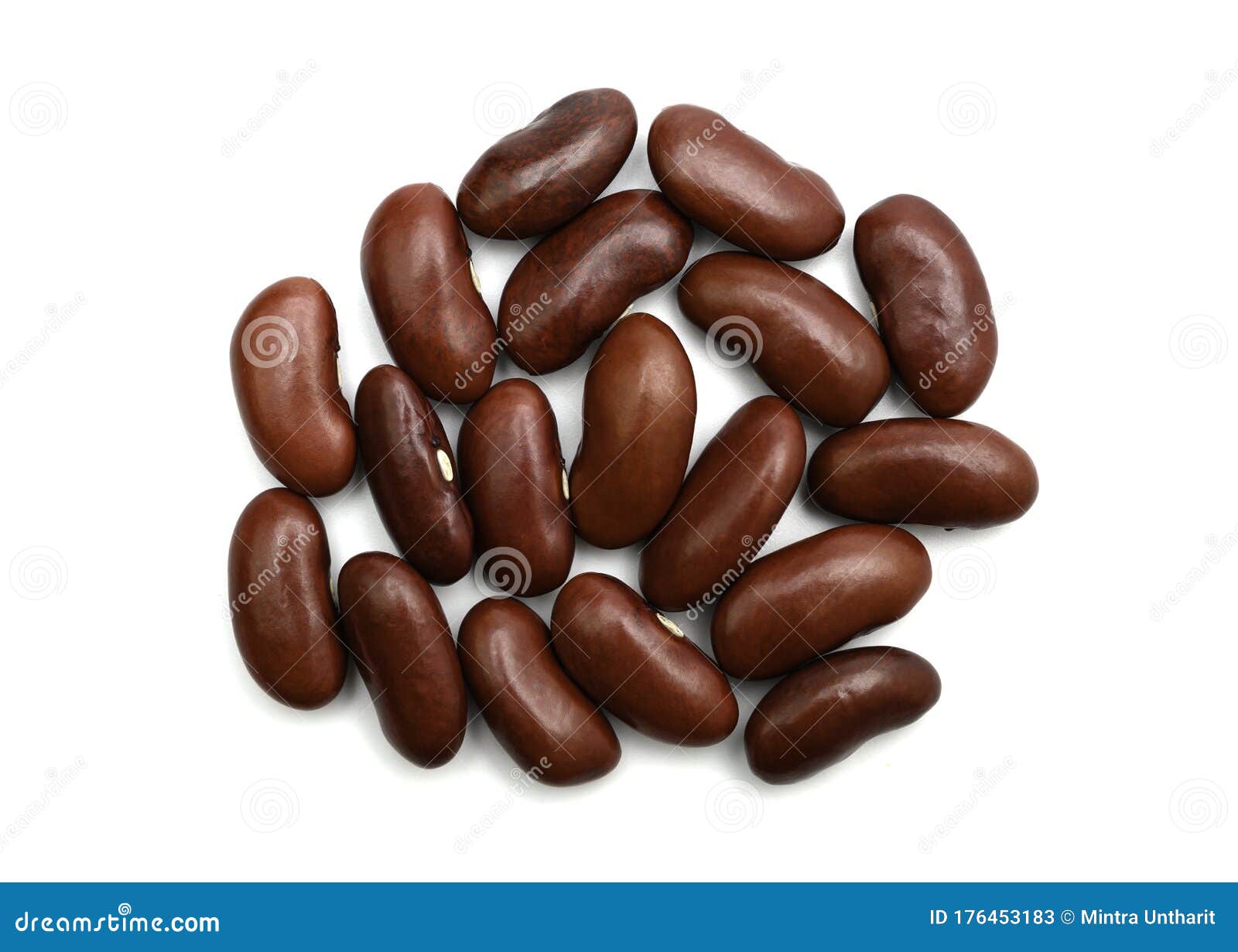 Flat Lay Red Beans or Kidney Beans Isolated on White Background Stock ...