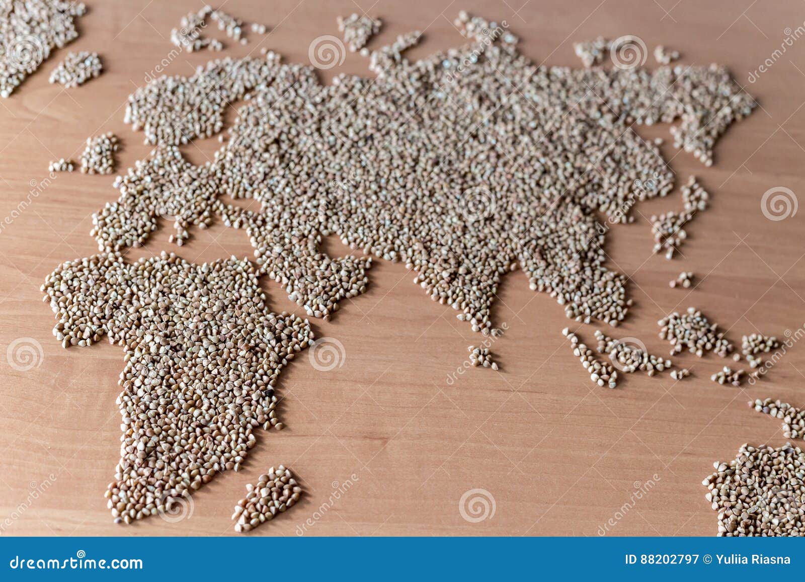 Flat Lay Set with Cereals in the Form of the Continents or Map of the ...