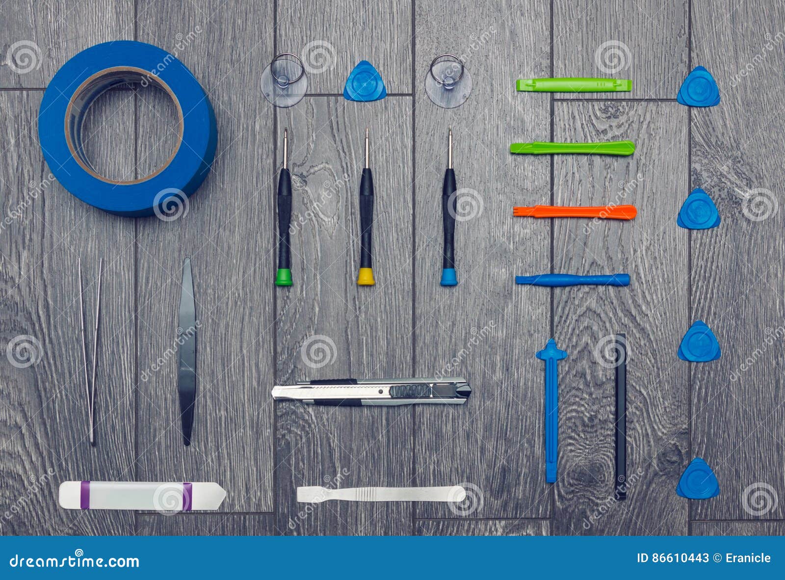 Flat Lay of Set of Hand Tools for Repairs Stock Image - Image of ...