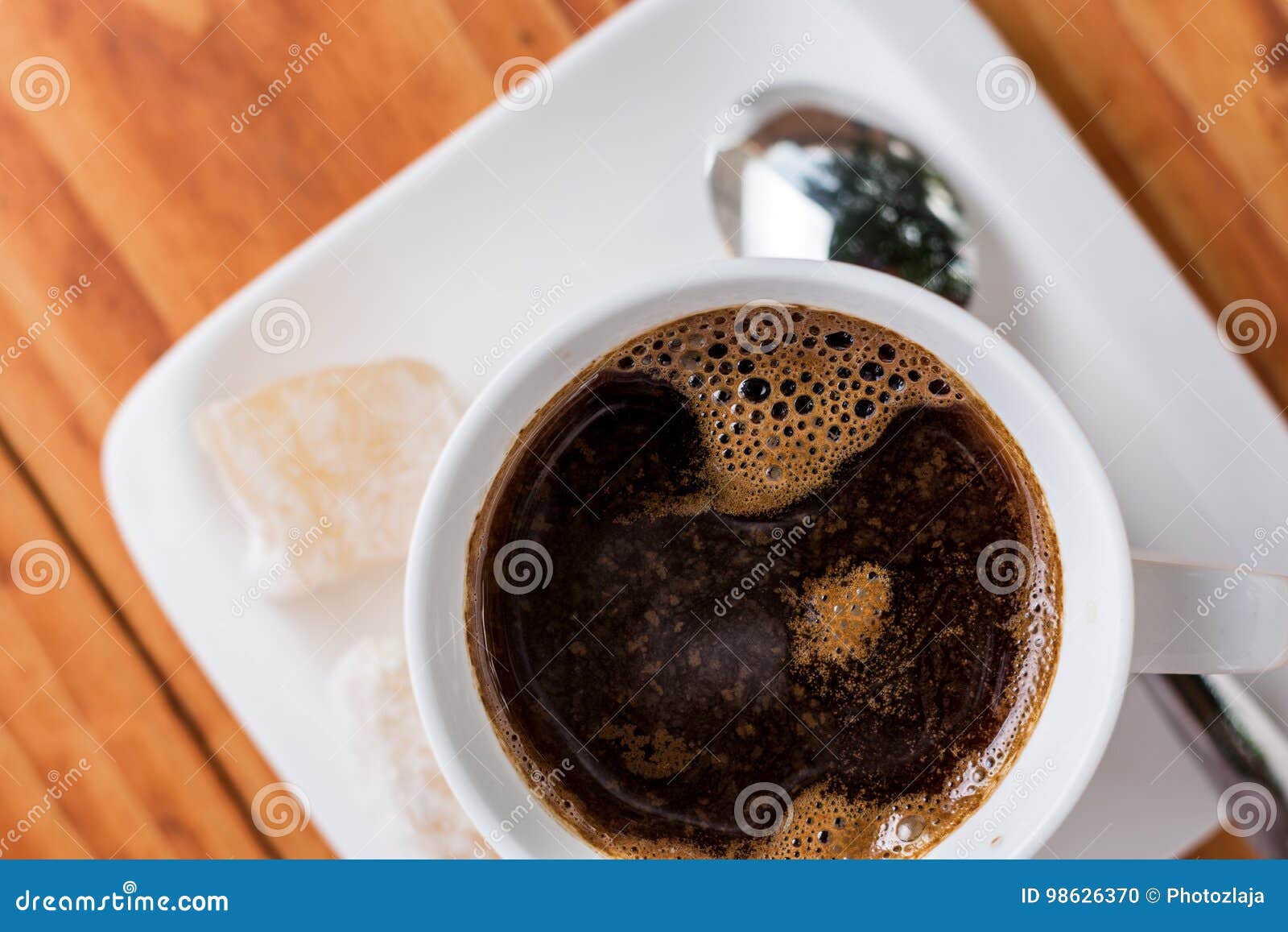 Flat Lay with Shallow Depth of Field Above Cup of Coffee with Turkish ...