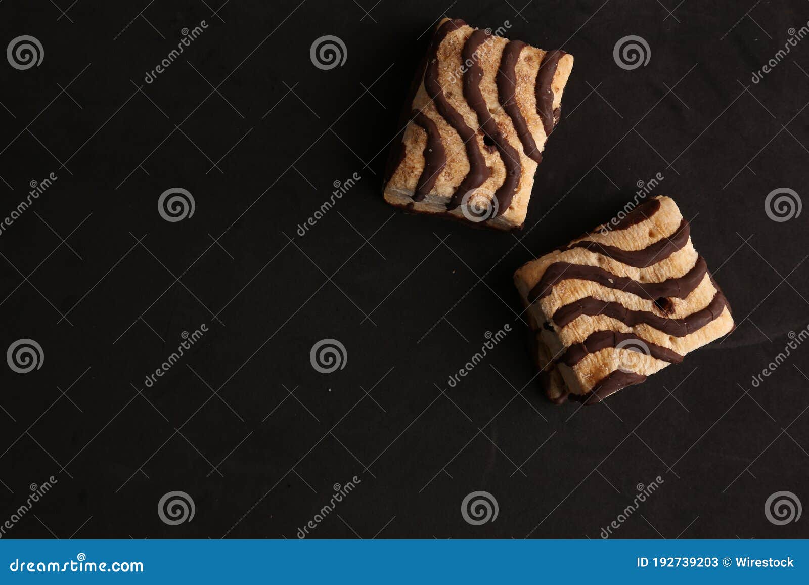 Flat Lay Shot of Tasty Homemade Chocolate Biscuits on a Black Surface ...