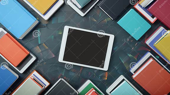 A Flat Lay Showcasing Tablets and E-readers Displaying Digital ...