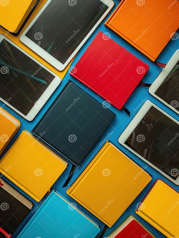 A Flat Lay Showcasing Tablets and E-readers Displaying Educational ...