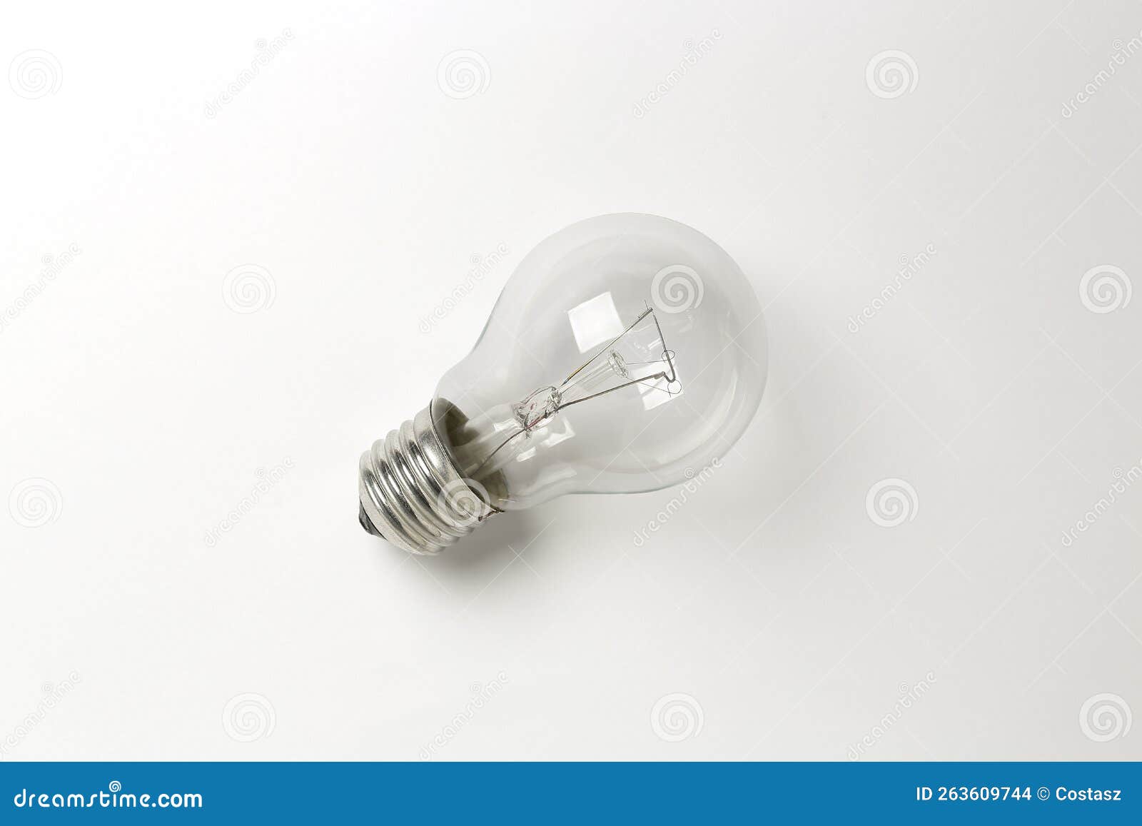 Light bulb on white stock photo. Image of flat, retro - 263609744