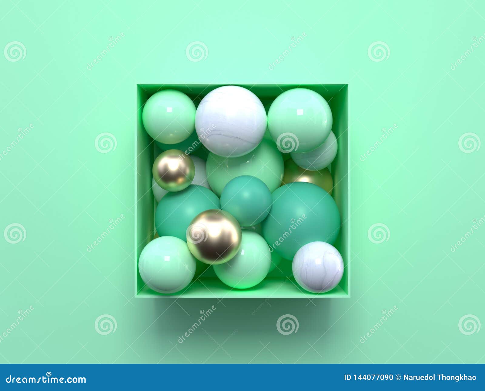 Flat Lay Soft Green Pastel Scene Abstract Geometric Shape Gold White ...