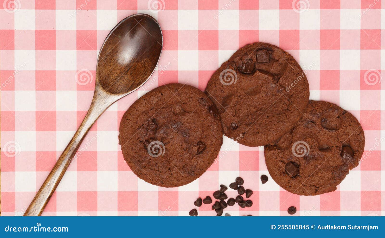 Flat Lay of Sweets, Chocolate Brownie Cookie and Chocolate Chip Pieces ...