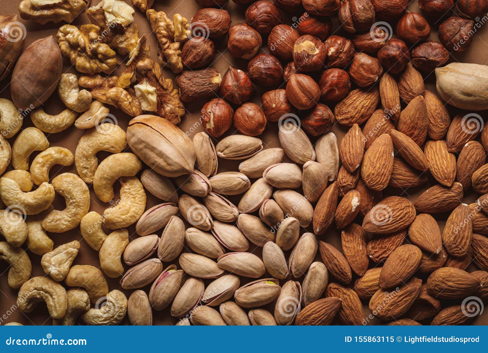 Flat Lay with Tasty Nuts Arrangement Stock Image - Image of healthy ...