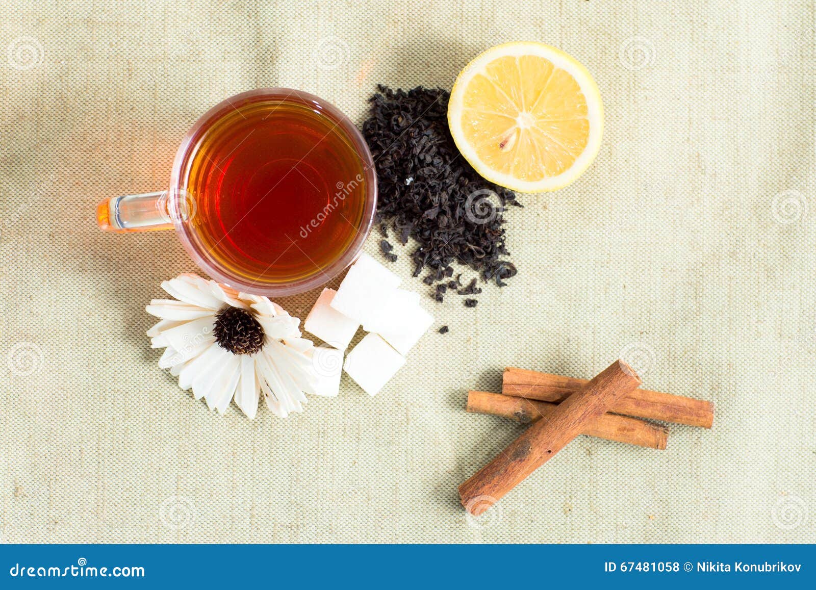 Flat Lay Tea Acessories Set. Stock Photo - Image of healthy, flat: 67481058