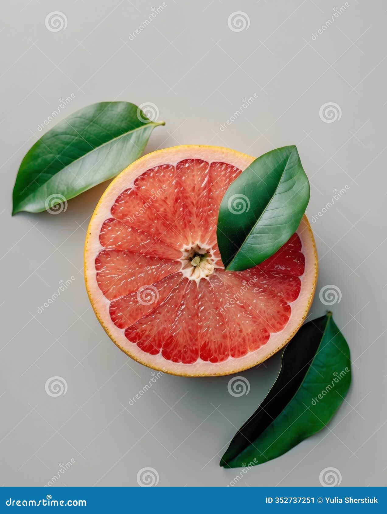 Flat Lay Top View of Bright Ripe Fragrant Red Grapefruit Fruit As ...