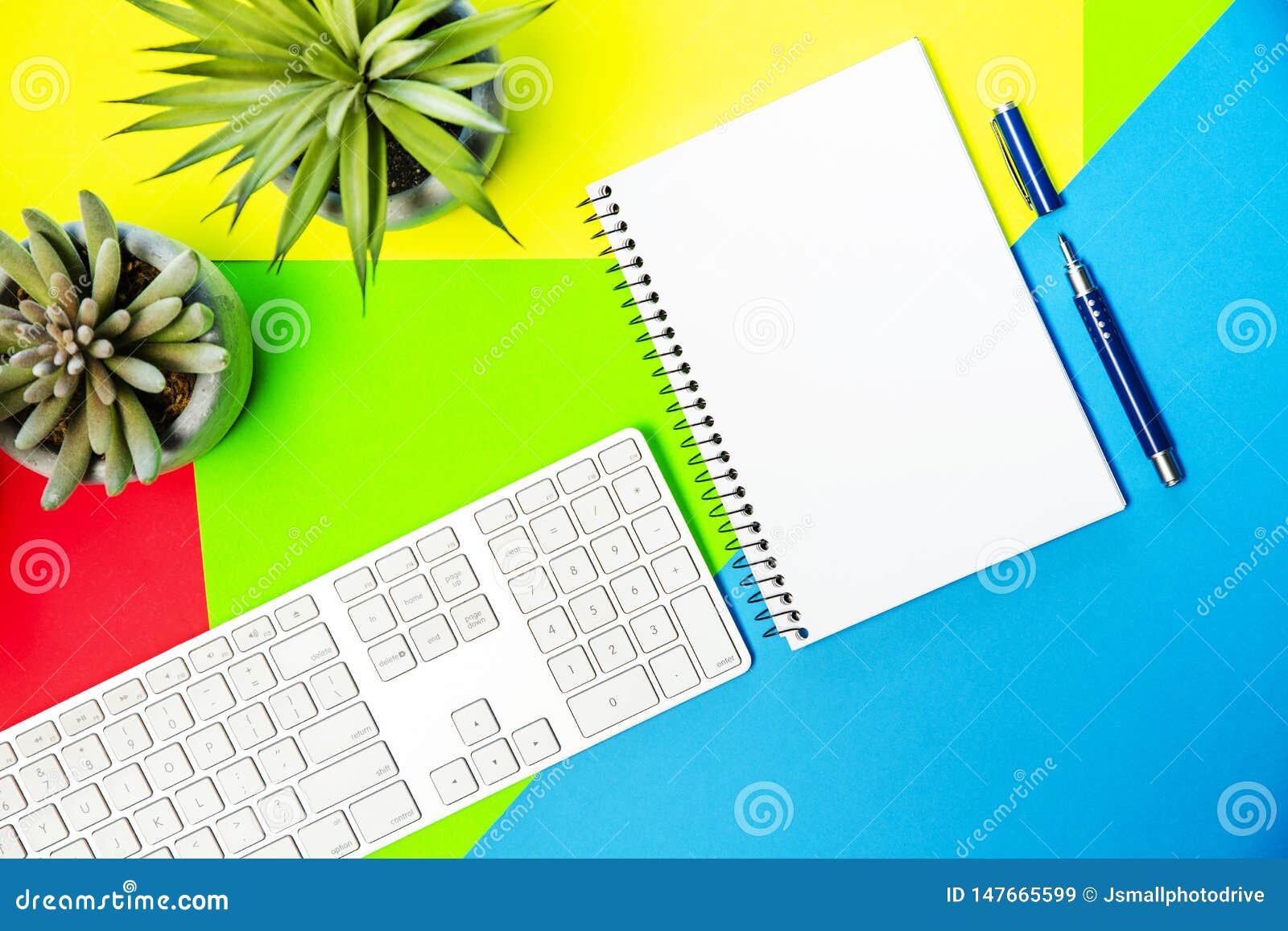 Flat Lay Top View Creative Layout with Computer Keyboard with Pen and ...