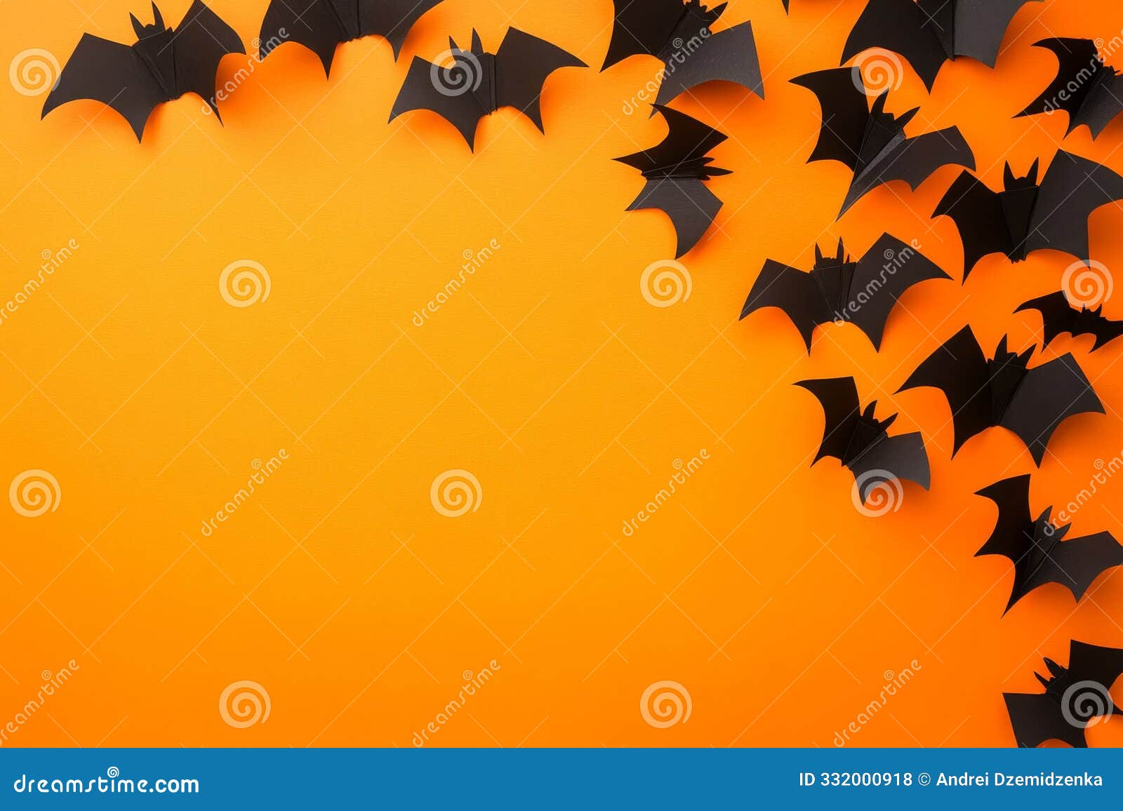 Flat Lay, Top View, Overhead View of Halloween Decorations, Bats ...