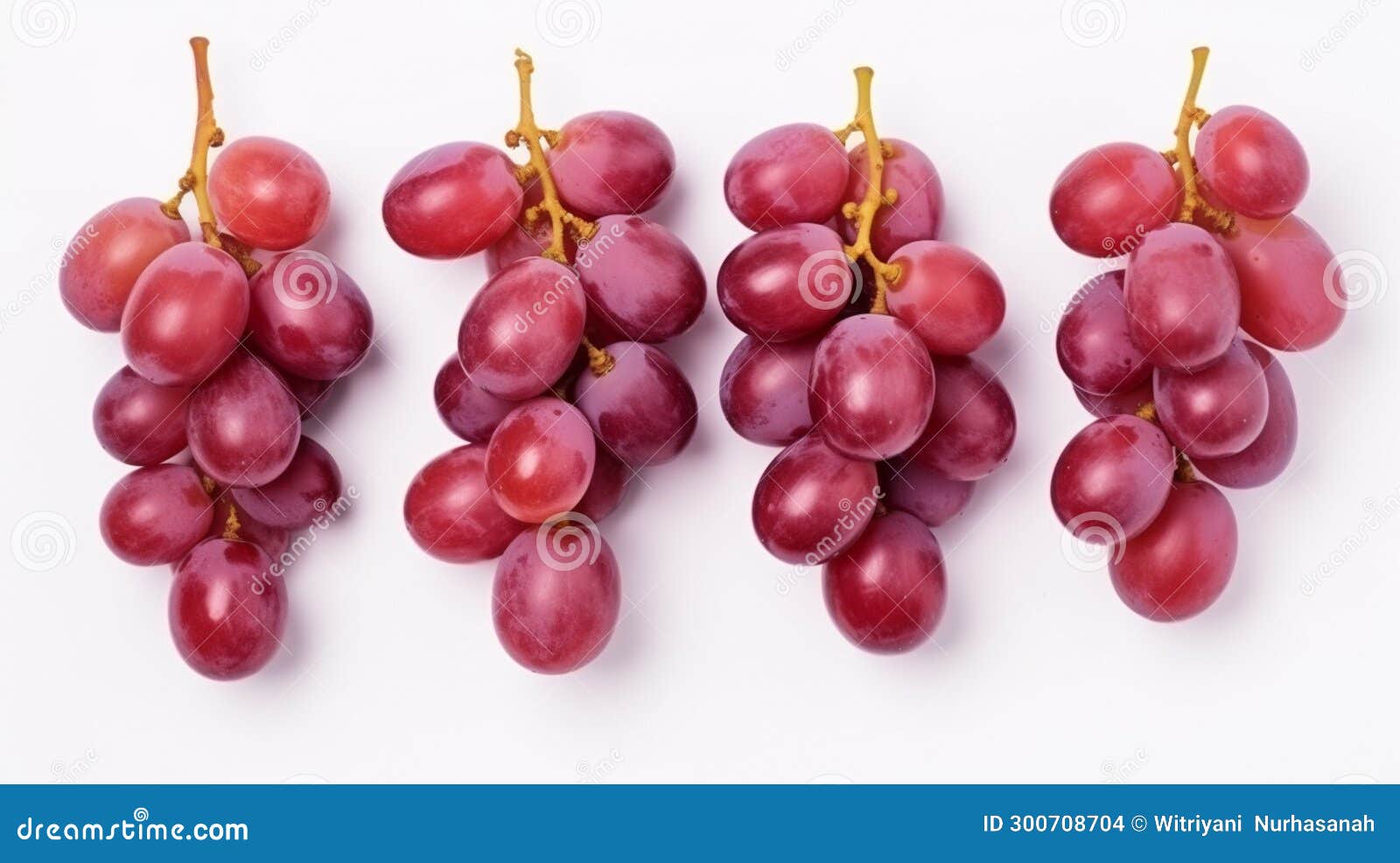 Flat Lay (top View) of Red Grape on White Background. Generative Ai ...