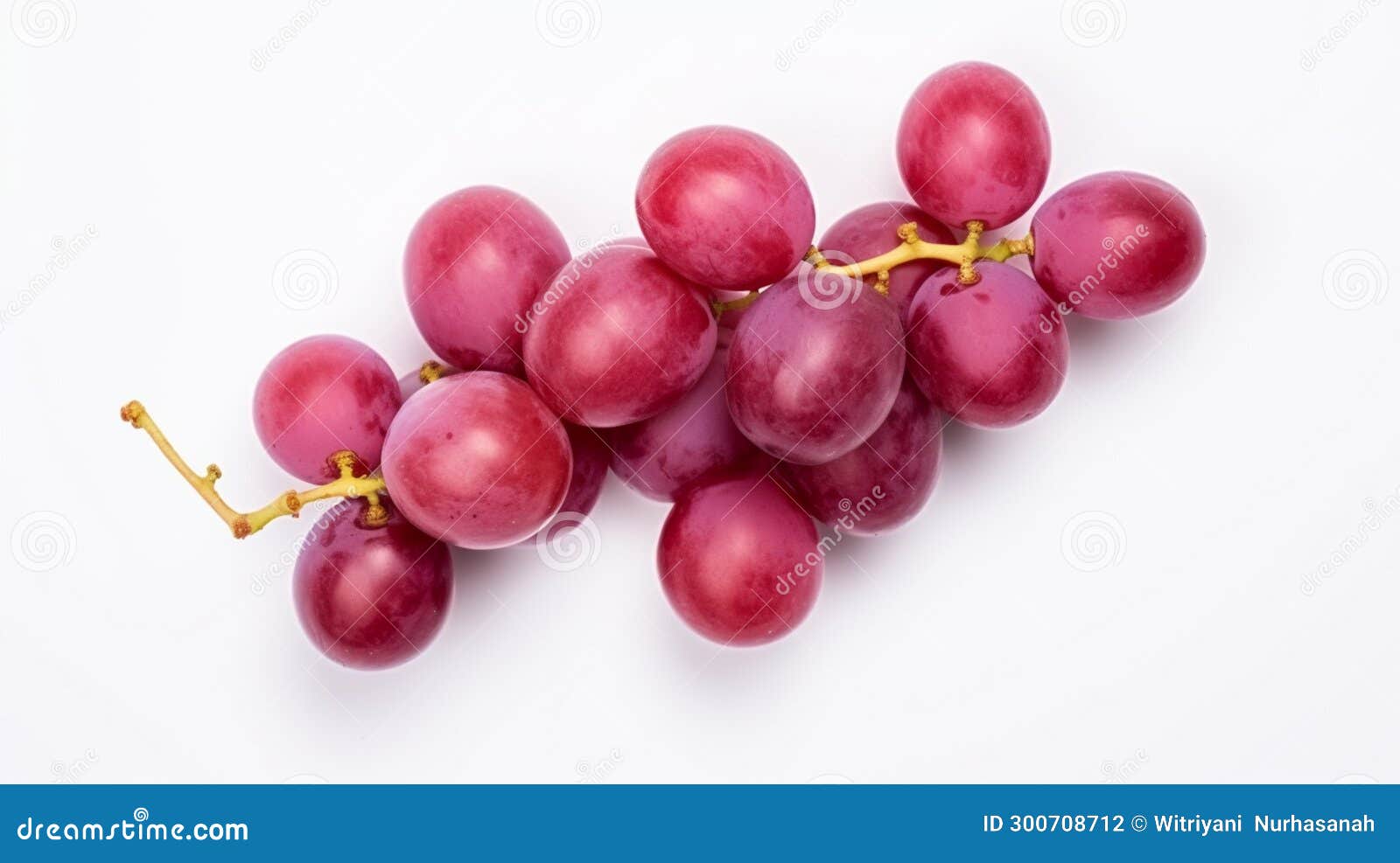 Flat Lay (top View) of Red Grape on White Background. Generative Ai ...