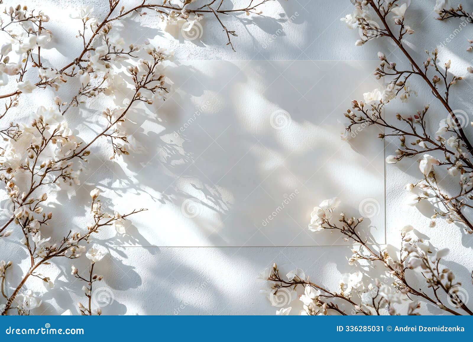 A Flat Lay, Top View of White Horizontal Rectangle Poster Mockup with ...