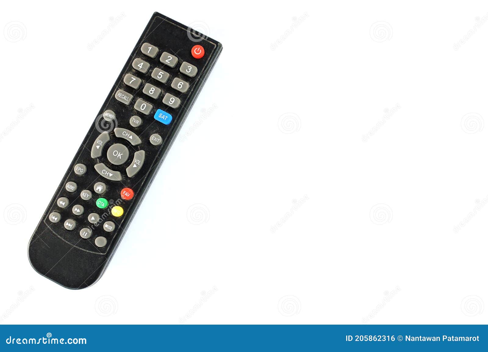 Flat Lay TV Remote Isolate on White Background.concept of Watching TV ...