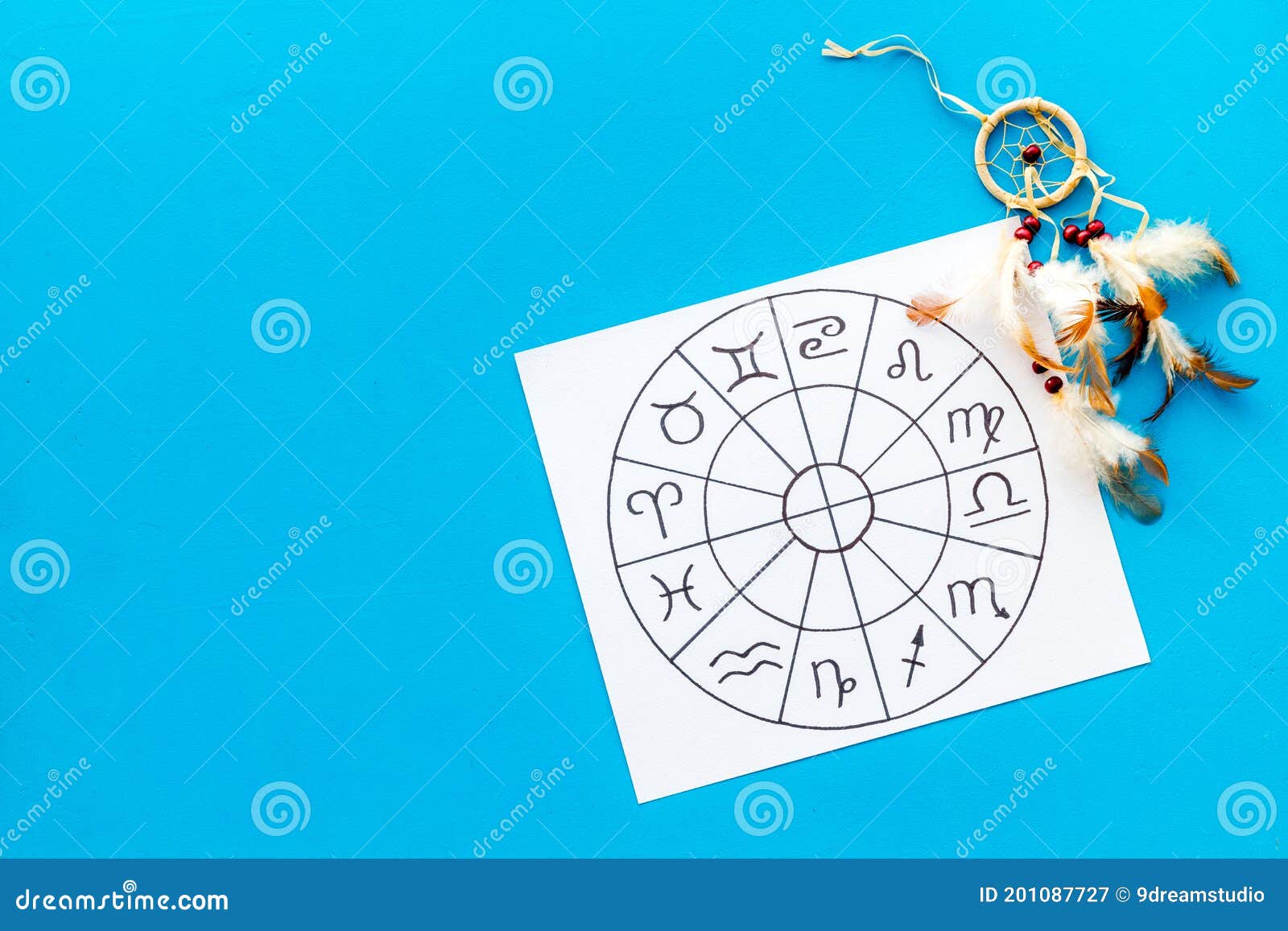 Flat Lay of Twelve Zodiac Signs. Horoscope Concept, Top View Stock ...
