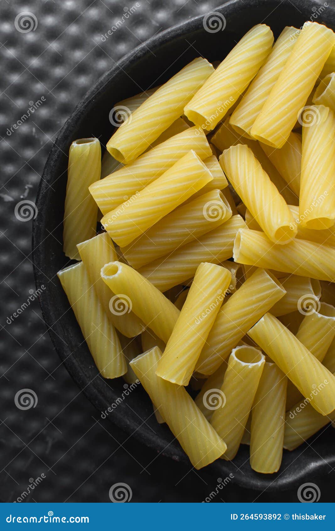 Flat Lay of Uncooked Tortiglioni Pasta Shells Stock Photo - Image of ...
