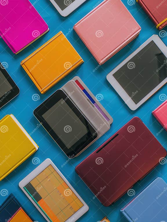 A Flat Lay of Various Tablets and E-readers, Displaying Educational ...