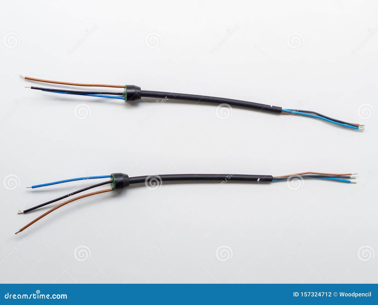 Flat Lay Wires on a White Background Stock Photo - Image of insulation ...