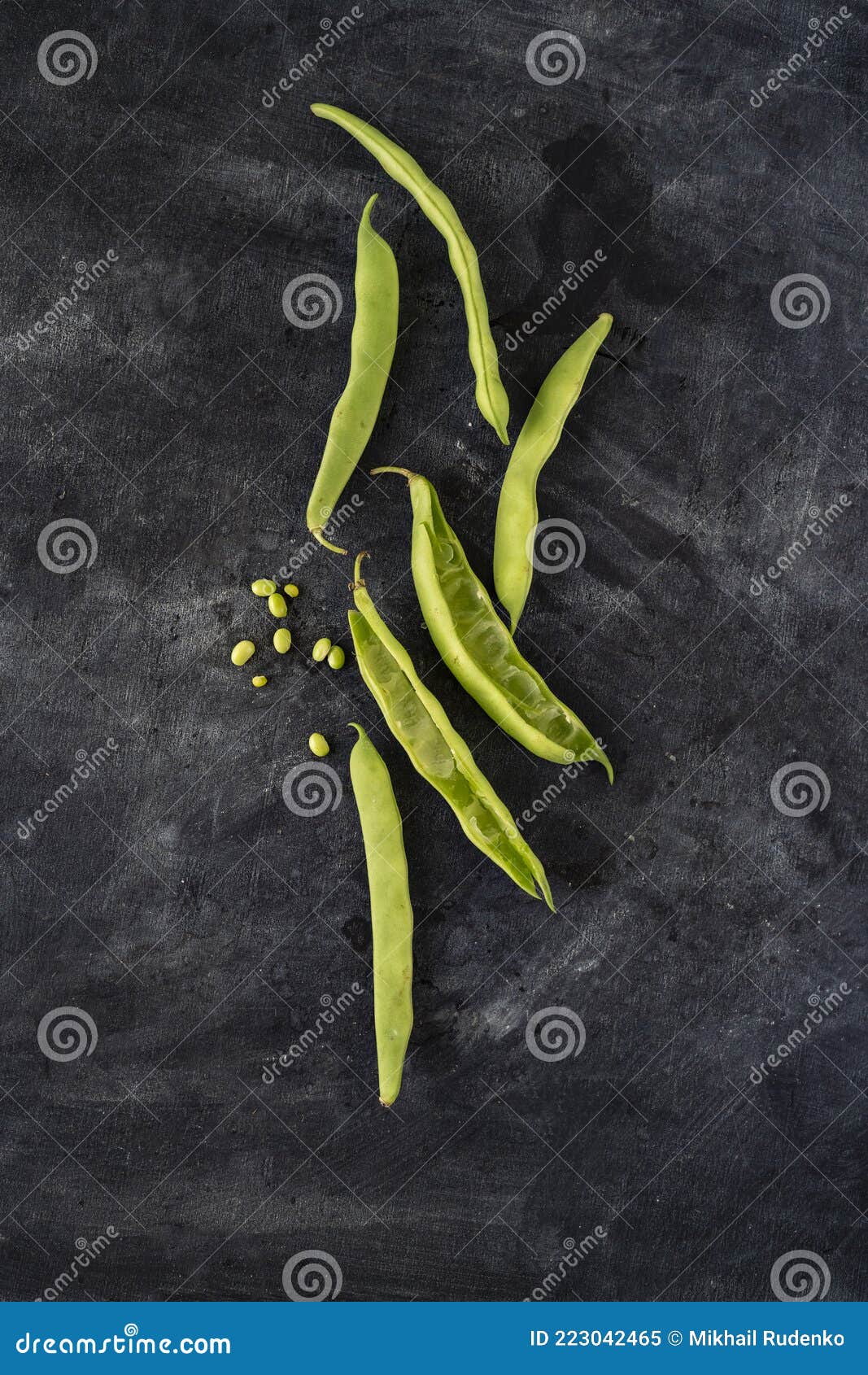 Flat Lay Young Natural Organic Bean Pod Isolated, Copy Space for Your ...