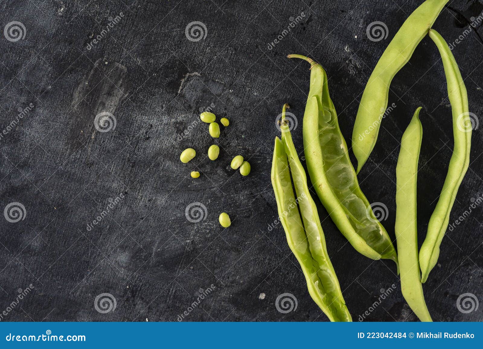 Flat Lay Young Natural Organic Bean Pod Isolated, Copy Space for Your ...