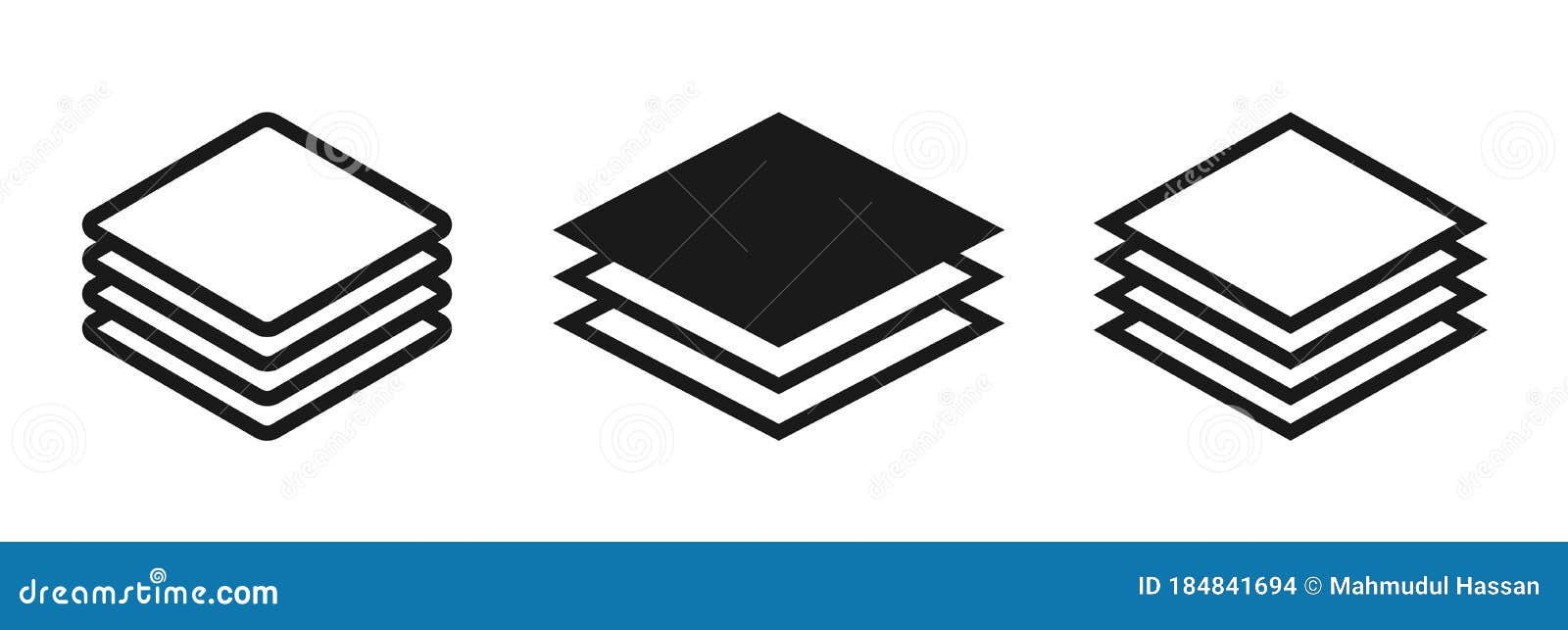 Flat Layer Icon Set Symbol Illustration Design â€“ Vector Stock Vector ...