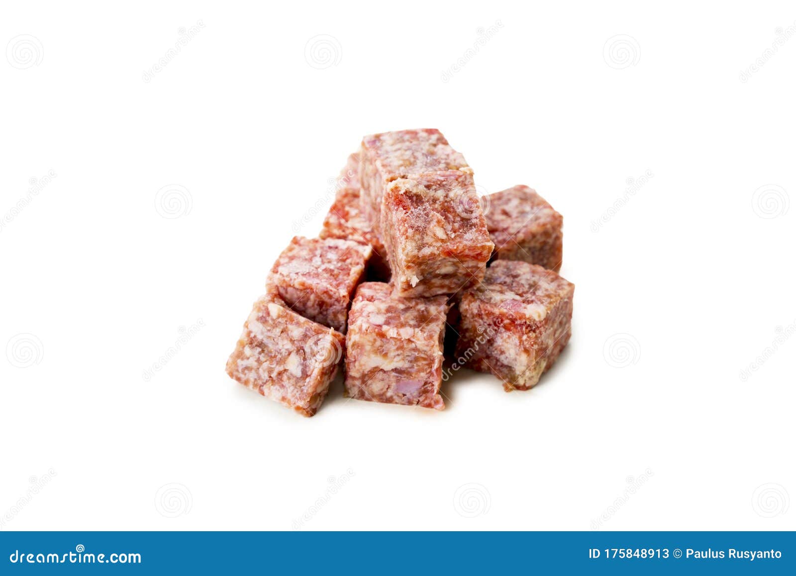 Flat Layout of Cube Red Meat Lying on the Ground Stock Image - Image of ...