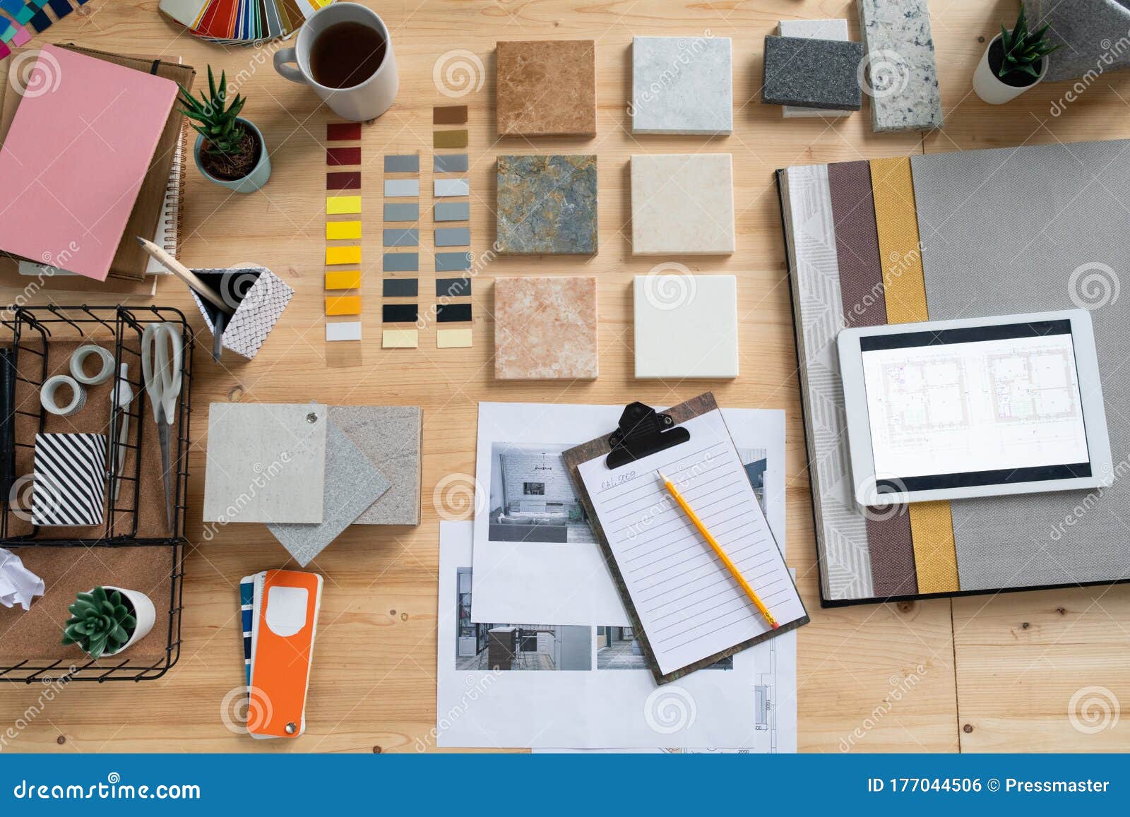 Flat Layout of Various Stuff for Work of Contemporary Designer of ...