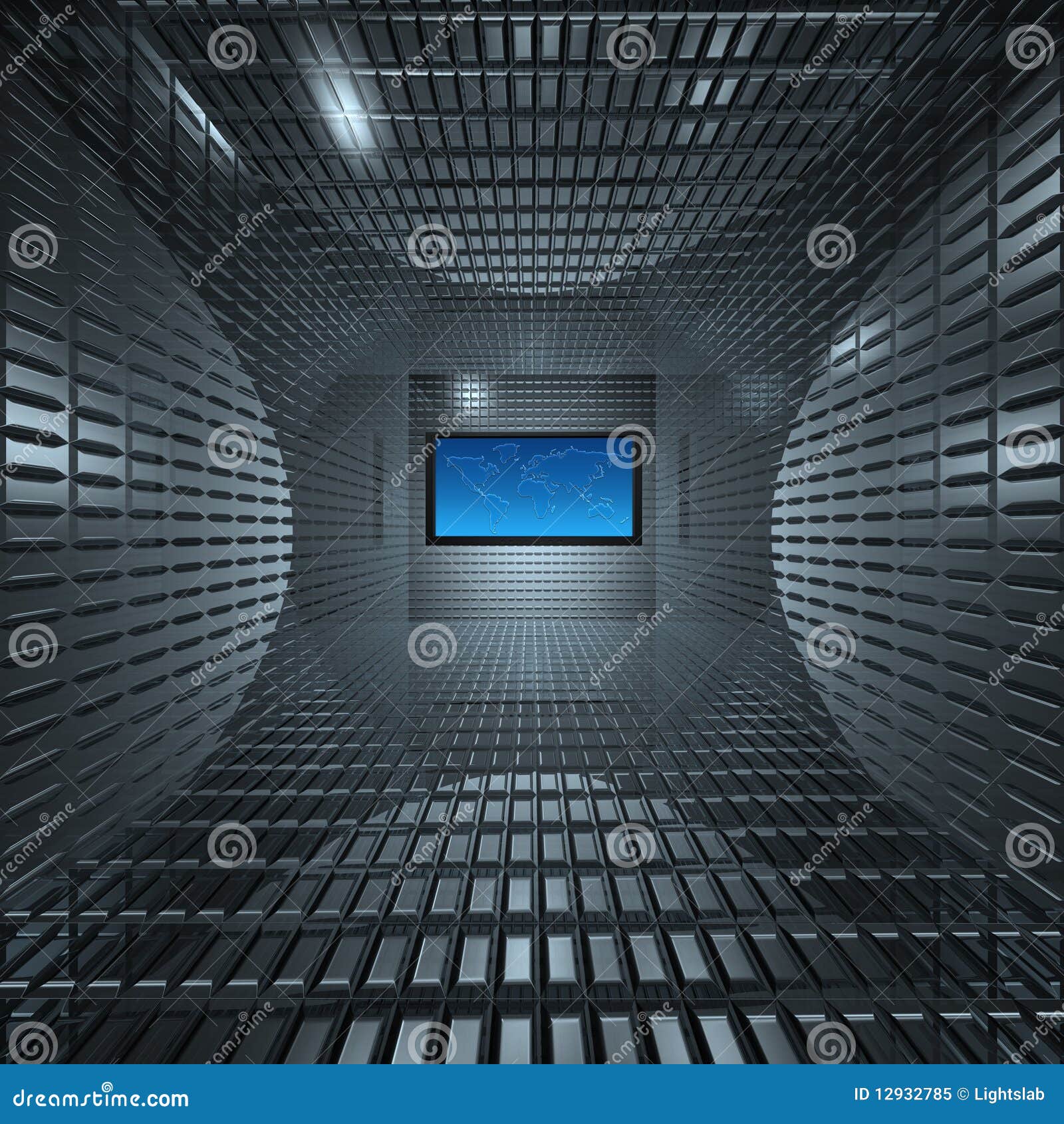 Flat Lcd Monitor with Map on Stock Illustration - Illustration of ...