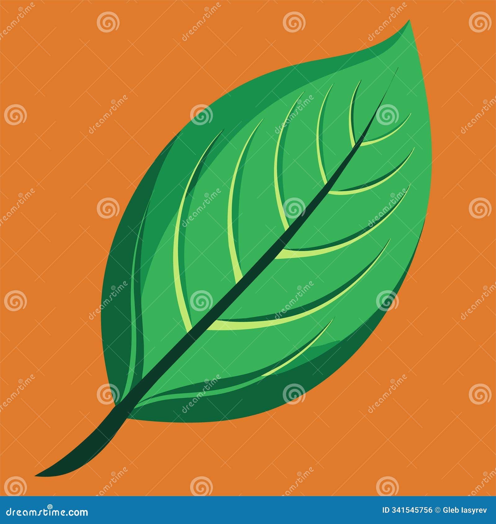 Flat Leave Icon. Vector Illustration Cute Cartoon Image Clipart Stock ...